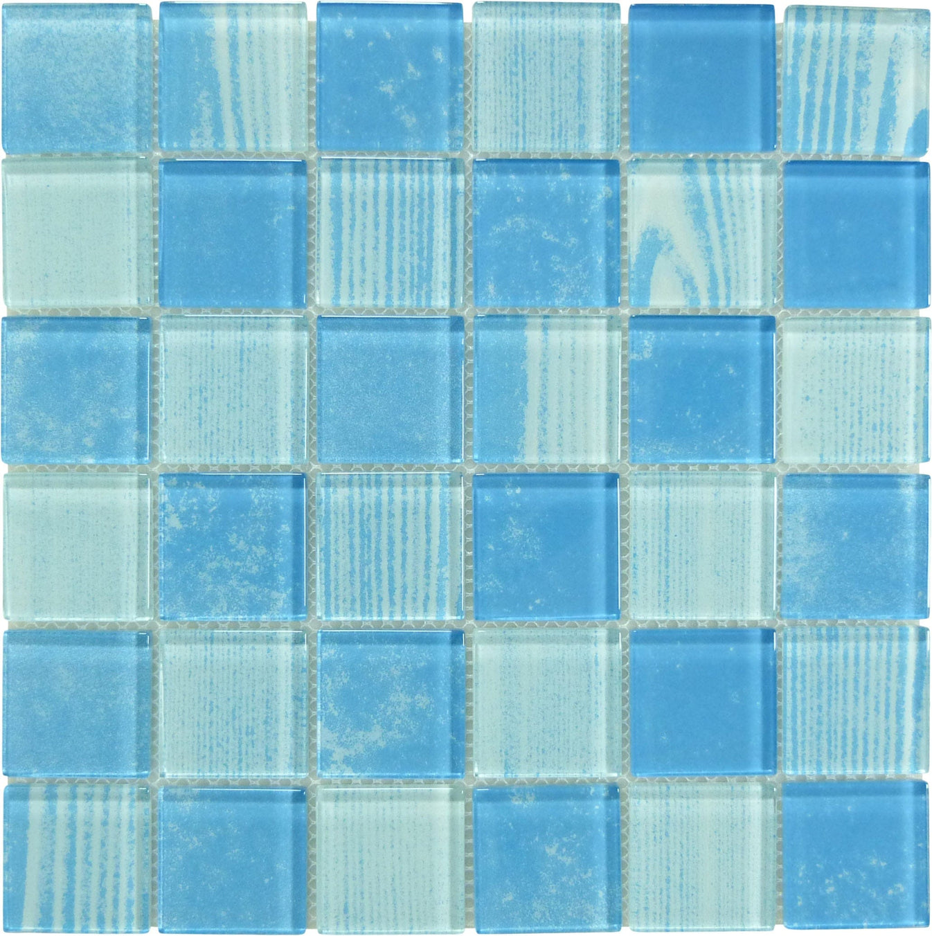 Wave Aqua 2x2 Glossy Glass Tile | Oasis Tile