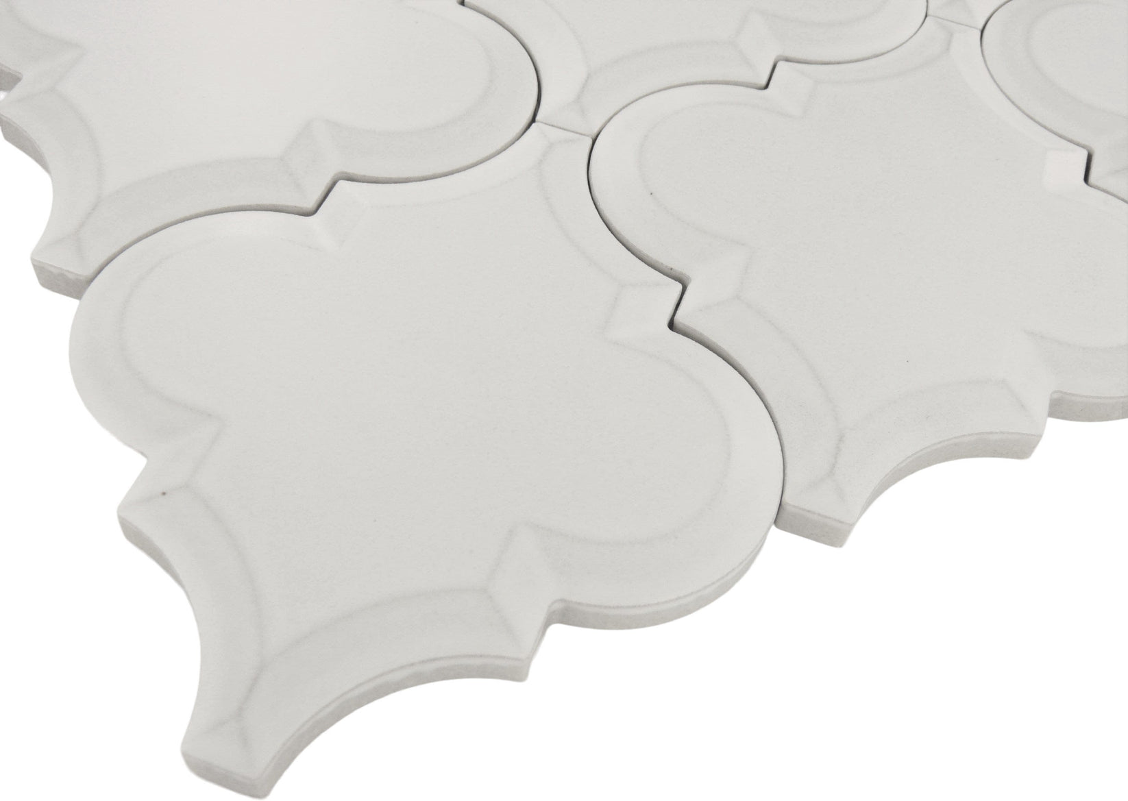 Arabesque Beveled White Porcelain Arabesque Tile Matte ARB-1E
