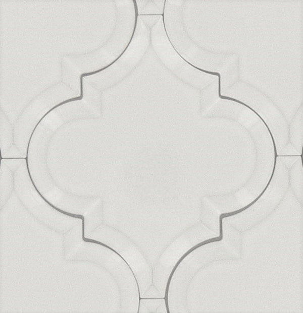 Arabesque Beveled White Porcelain Glossy Tile ARB-3E