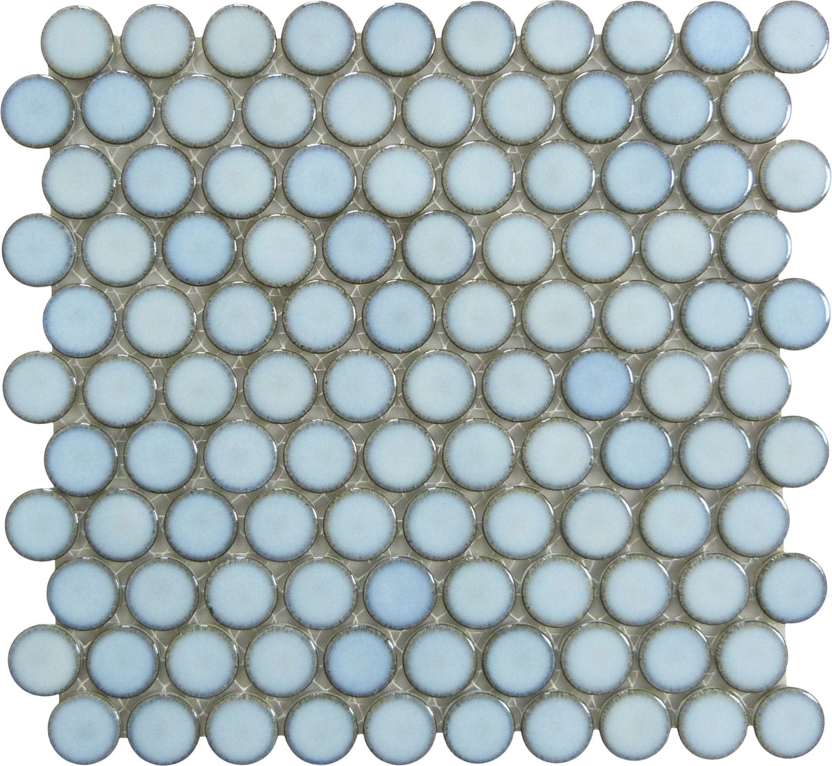 Cloud Blue Penny Round Glossy Porcelain Tile | Oasis Tile