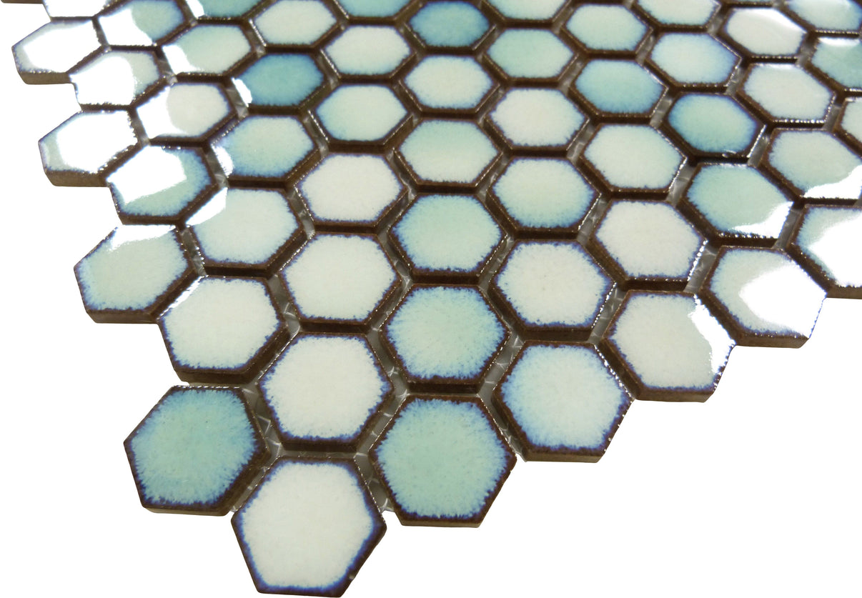 Natura Abalone Glossy Porcelain Hexagon Tile | Oasis Tile