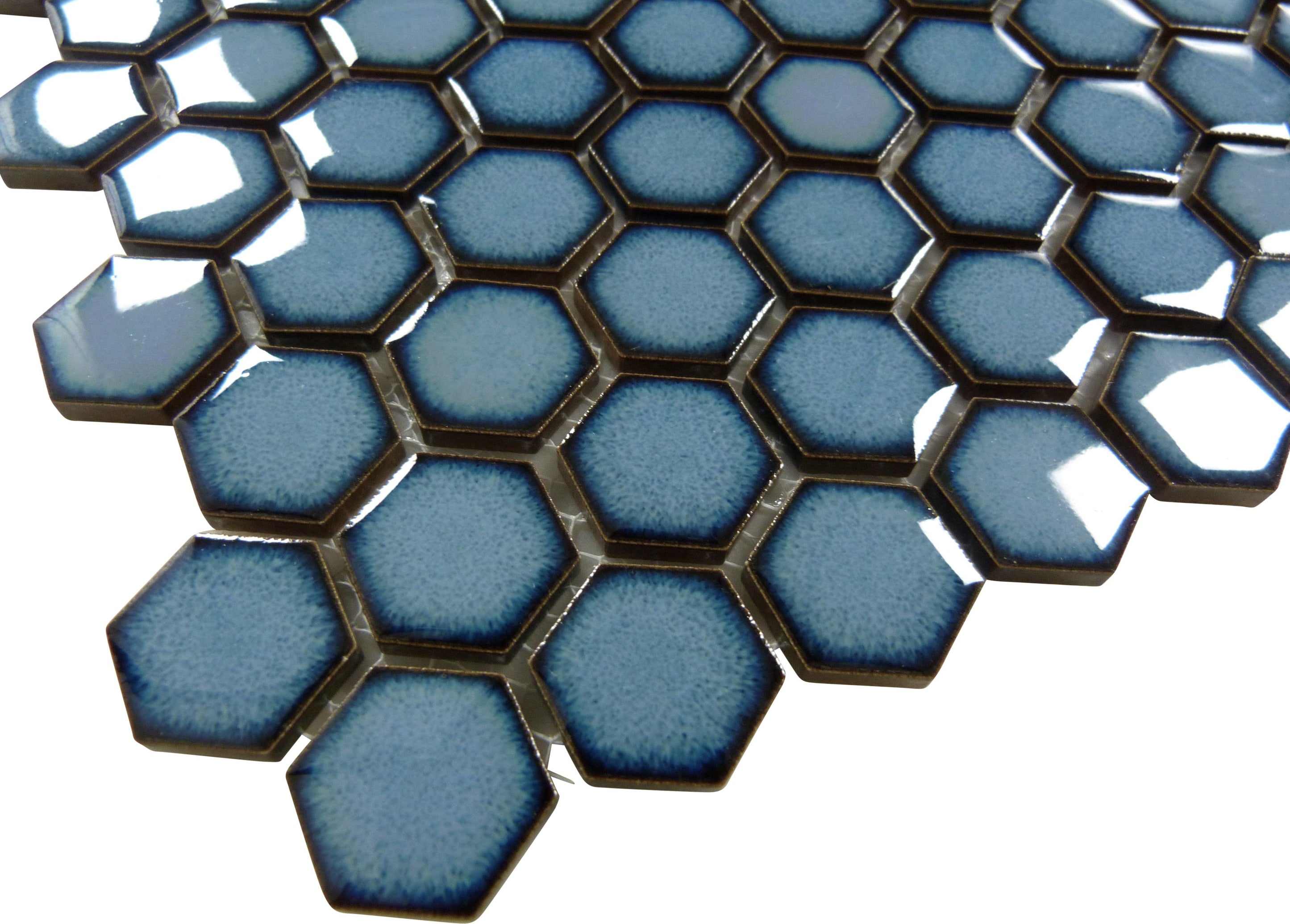 Natura Hydrangea Glossy Porcelain Hexagon Tile | Oasis Tile