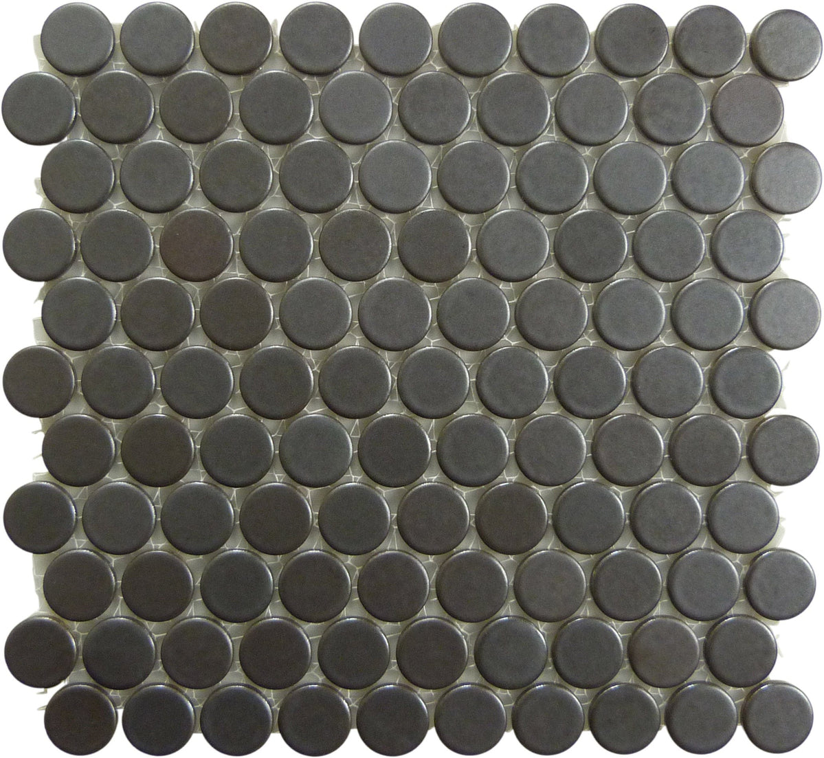 Obsidian Brown Penny Round Matte Porcelain Tile | Oasis Tile