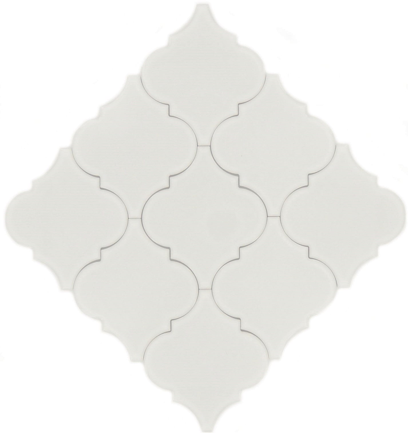 White Arabesque Glossy Porcelain Tile: ARB-3 | Shop Oasis