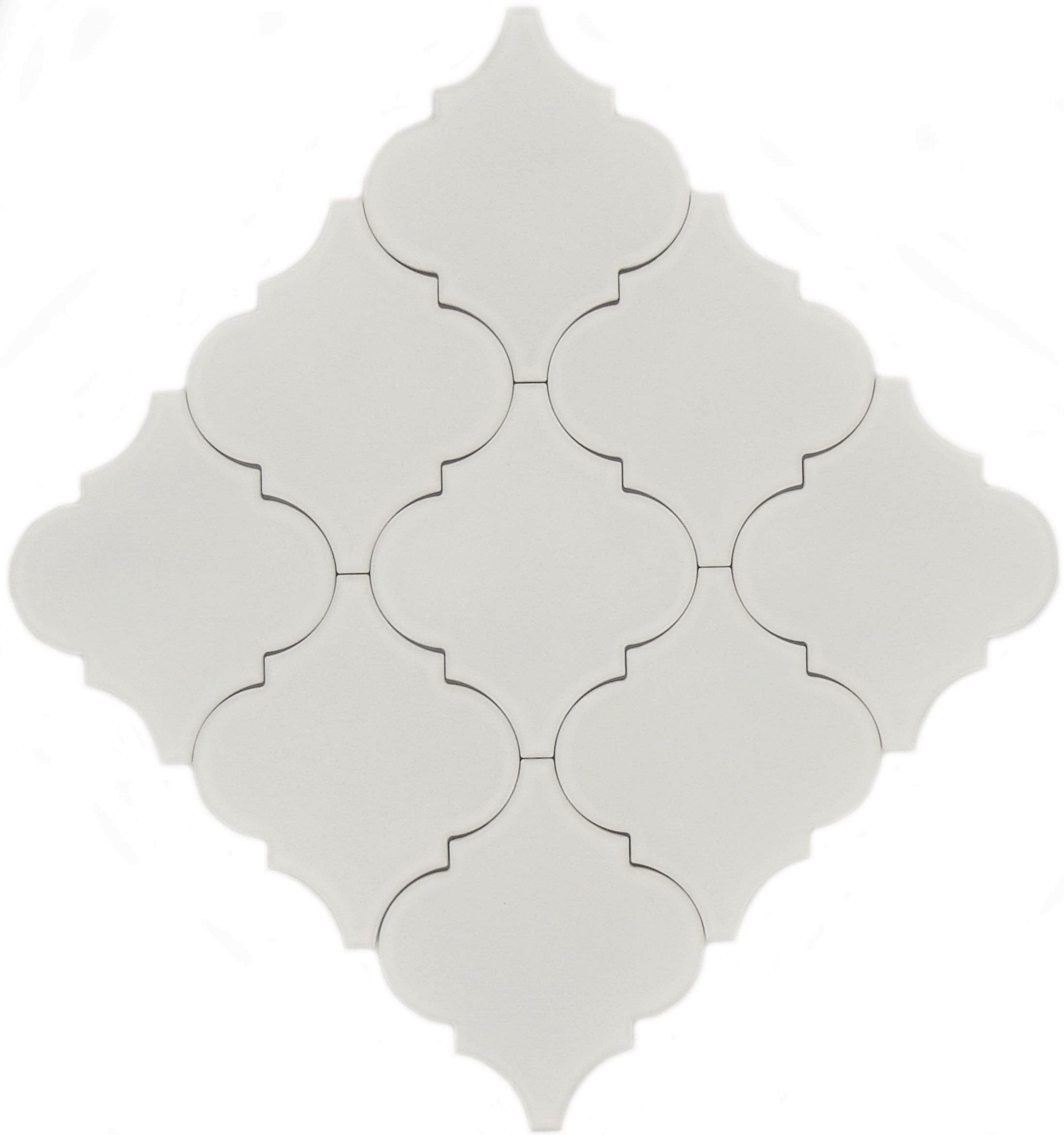 White Porcelain Arabesque Tile | Matte Arabesque Tile