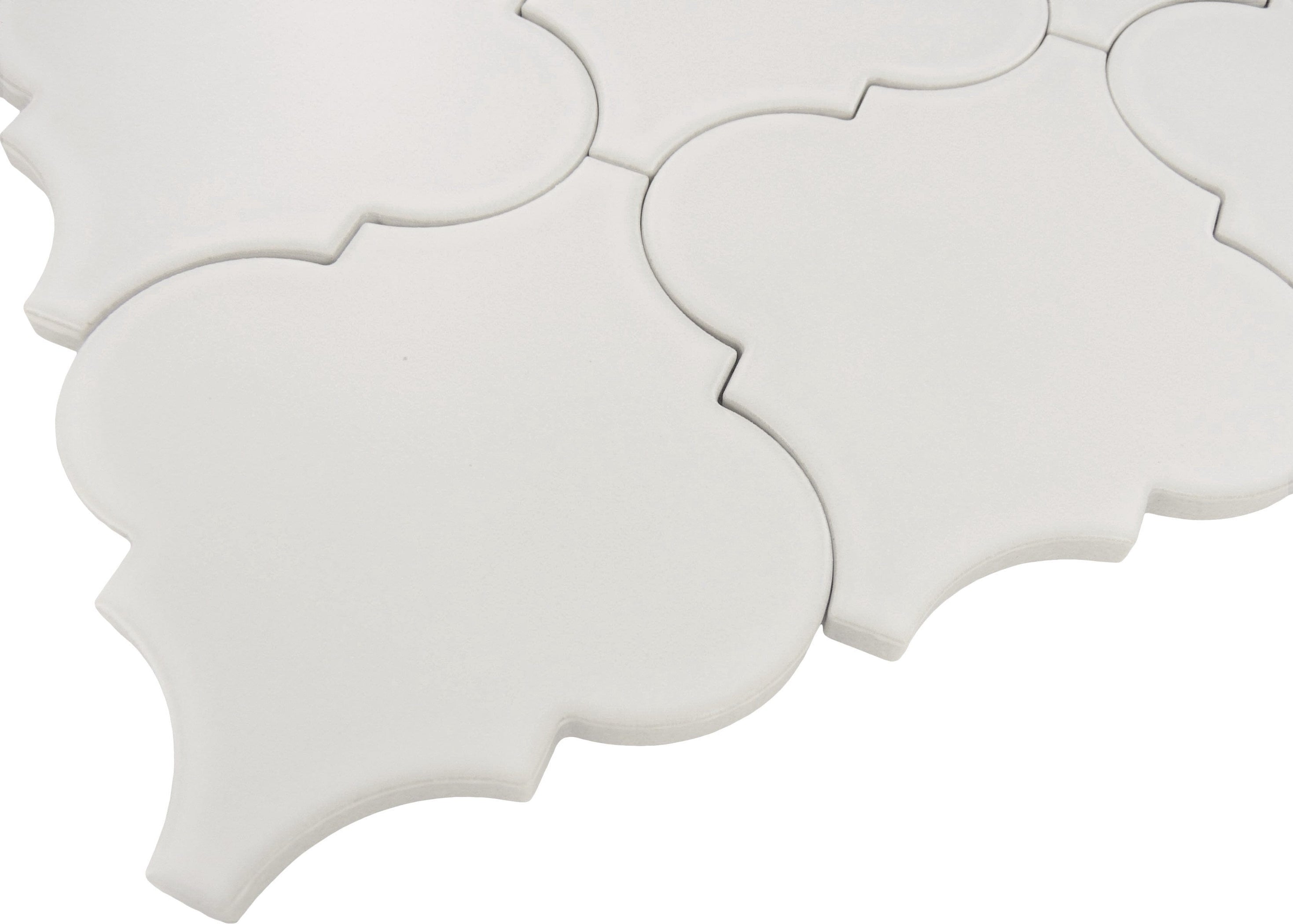 White Porcelain Arabesque Tile | Matte Arabesque Tile
