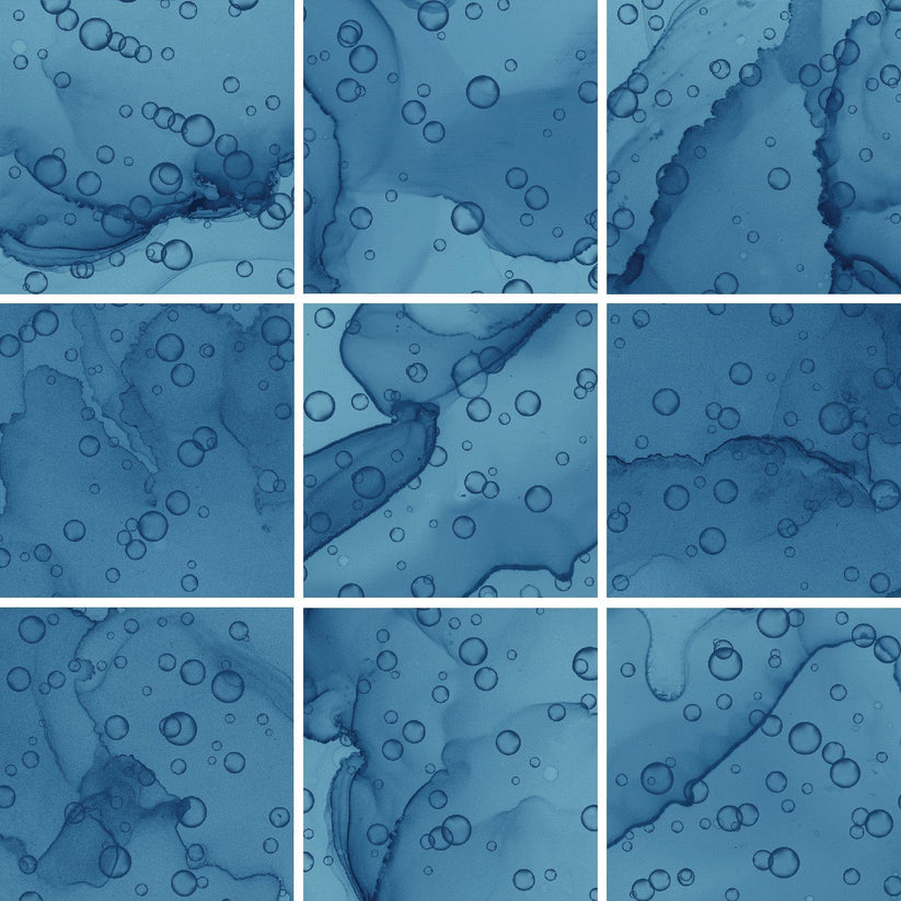 Bubble Blue 6x6 Glossy Porcelain Tiles | Oasis Tile