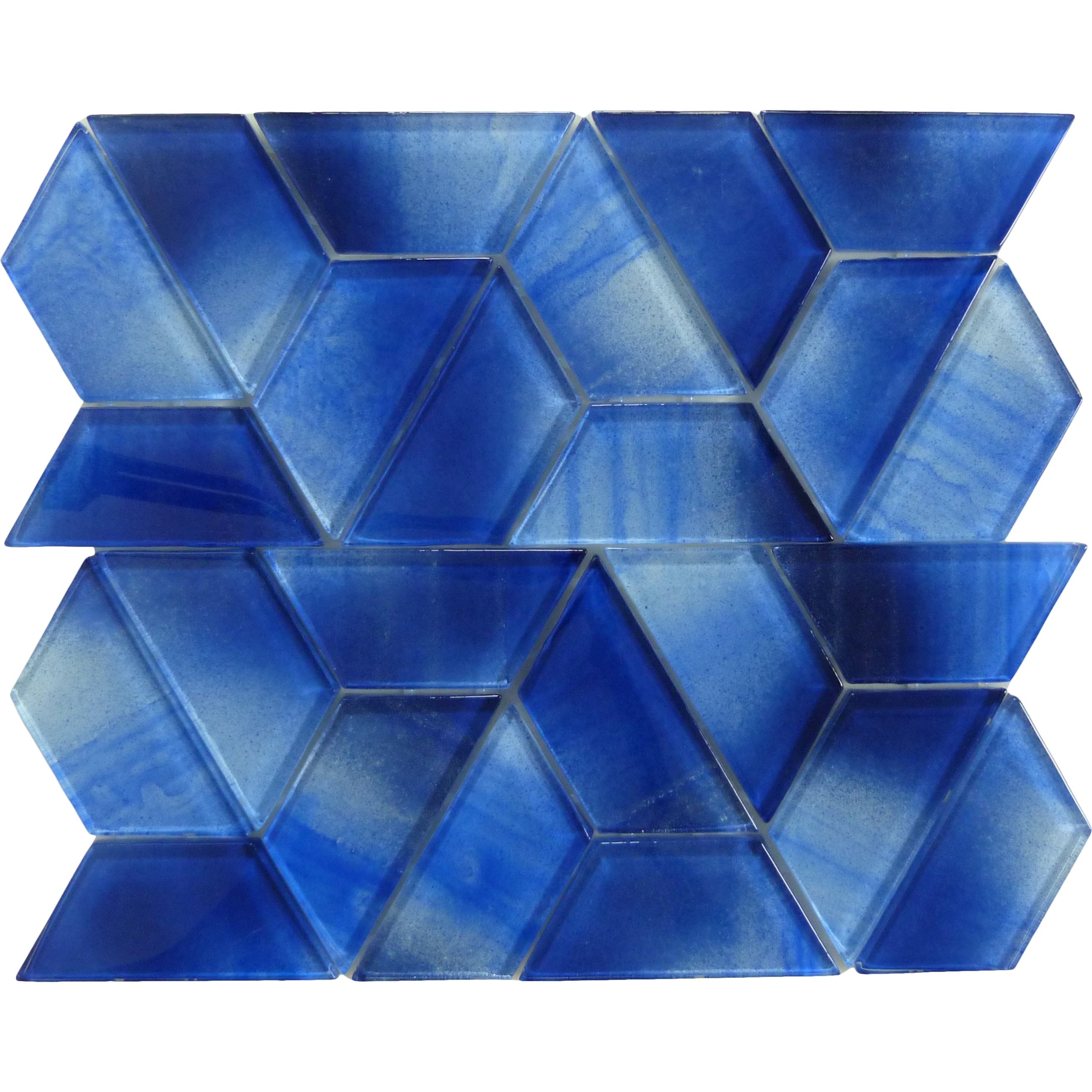 Cirrus Blue Dimensional Glossy Glass Tile | Oasis Tile