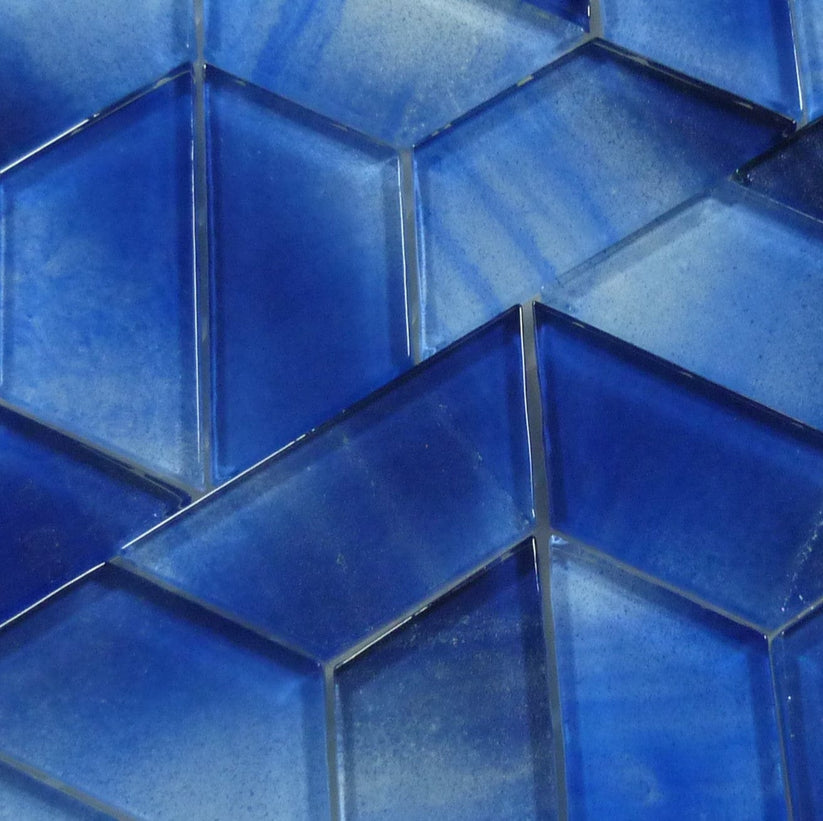 Cirrus Blue Dimensional Glossy Glass Tile | Oasis Tile