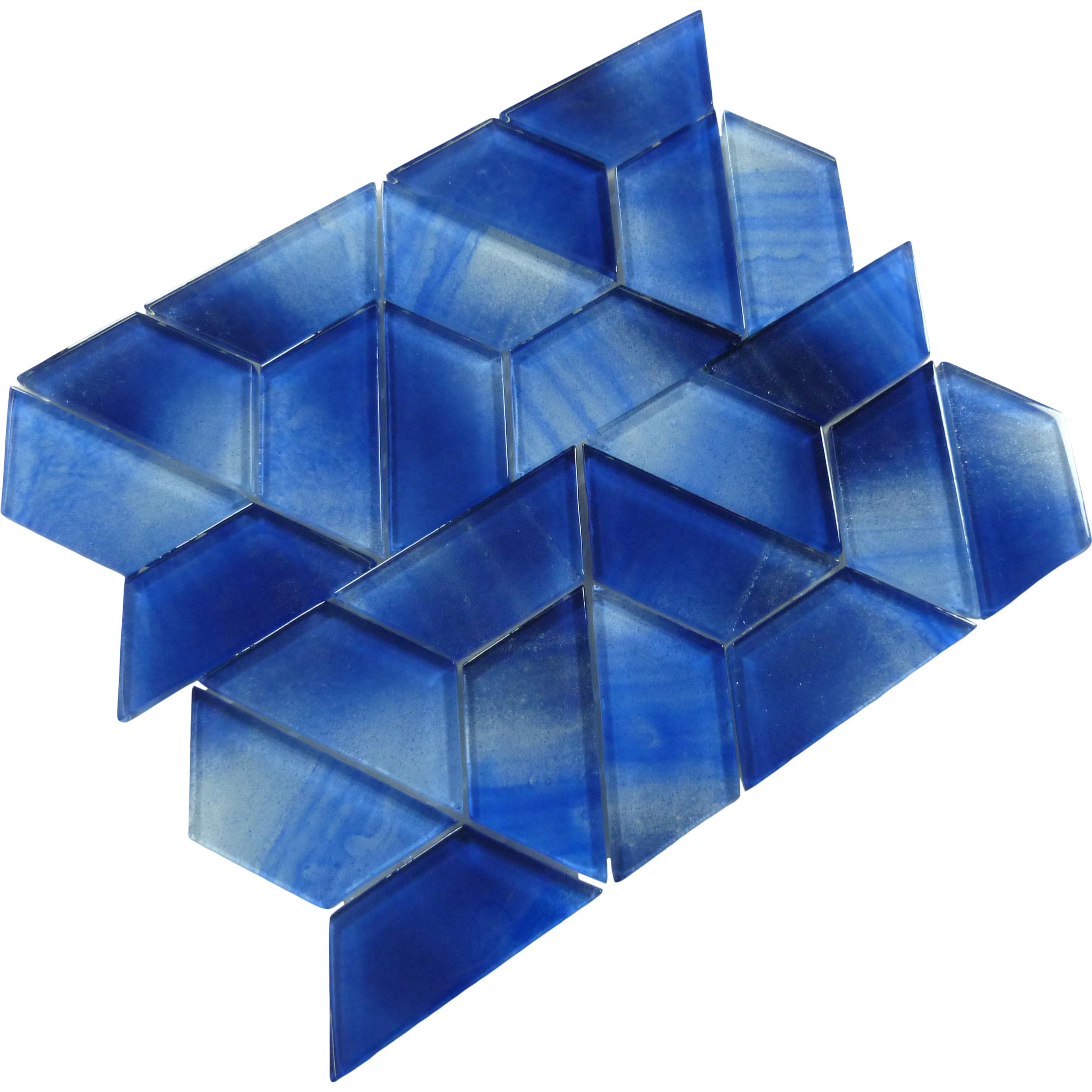 Cirrus Blue Dimensional Glossy Glass Tile | Oasis Tile