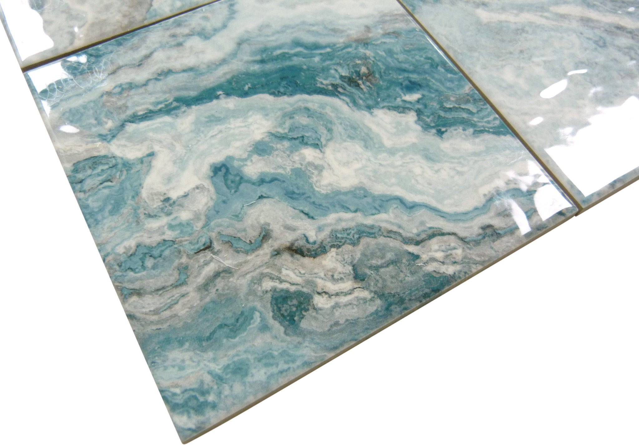 Cloud Aqua 6x6 Glossy Porcelain Tiles | Oasis Tile