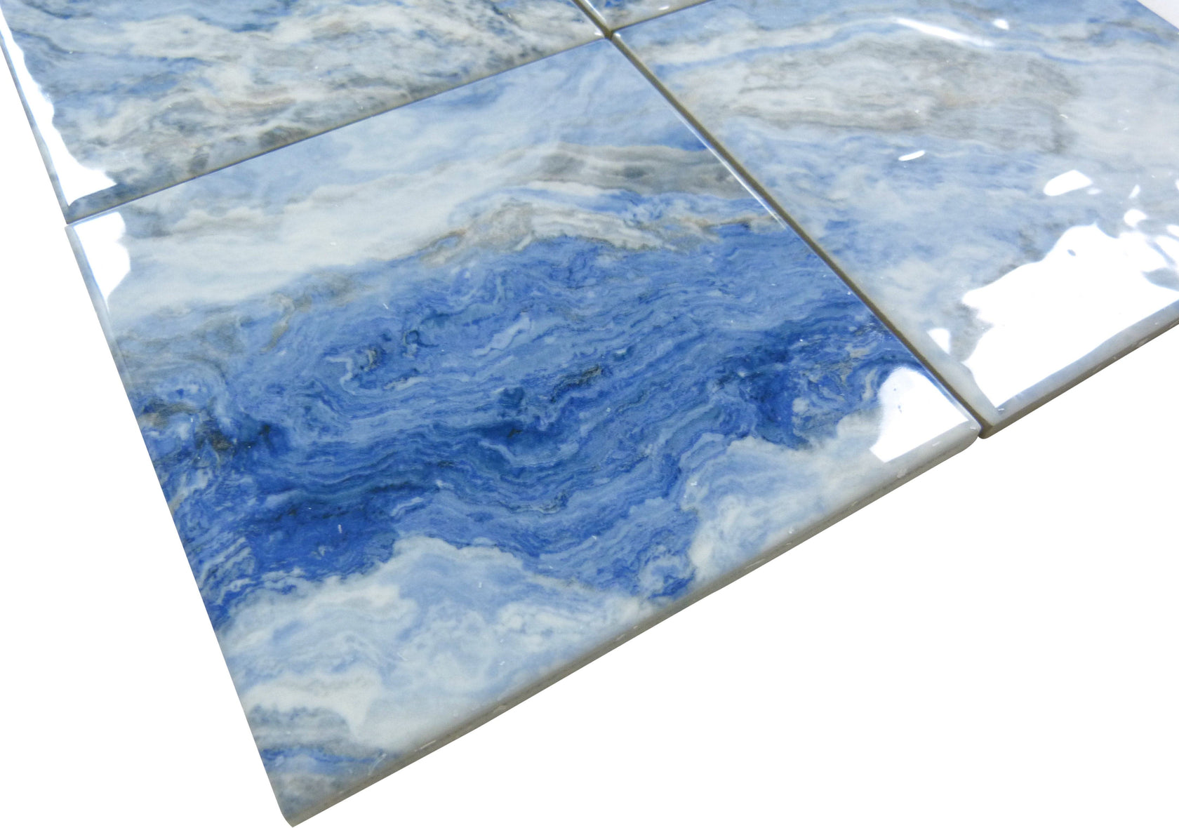 Cloud Cobalt 6x6 Glossy Porcelain Tiles | Oasis Tile
