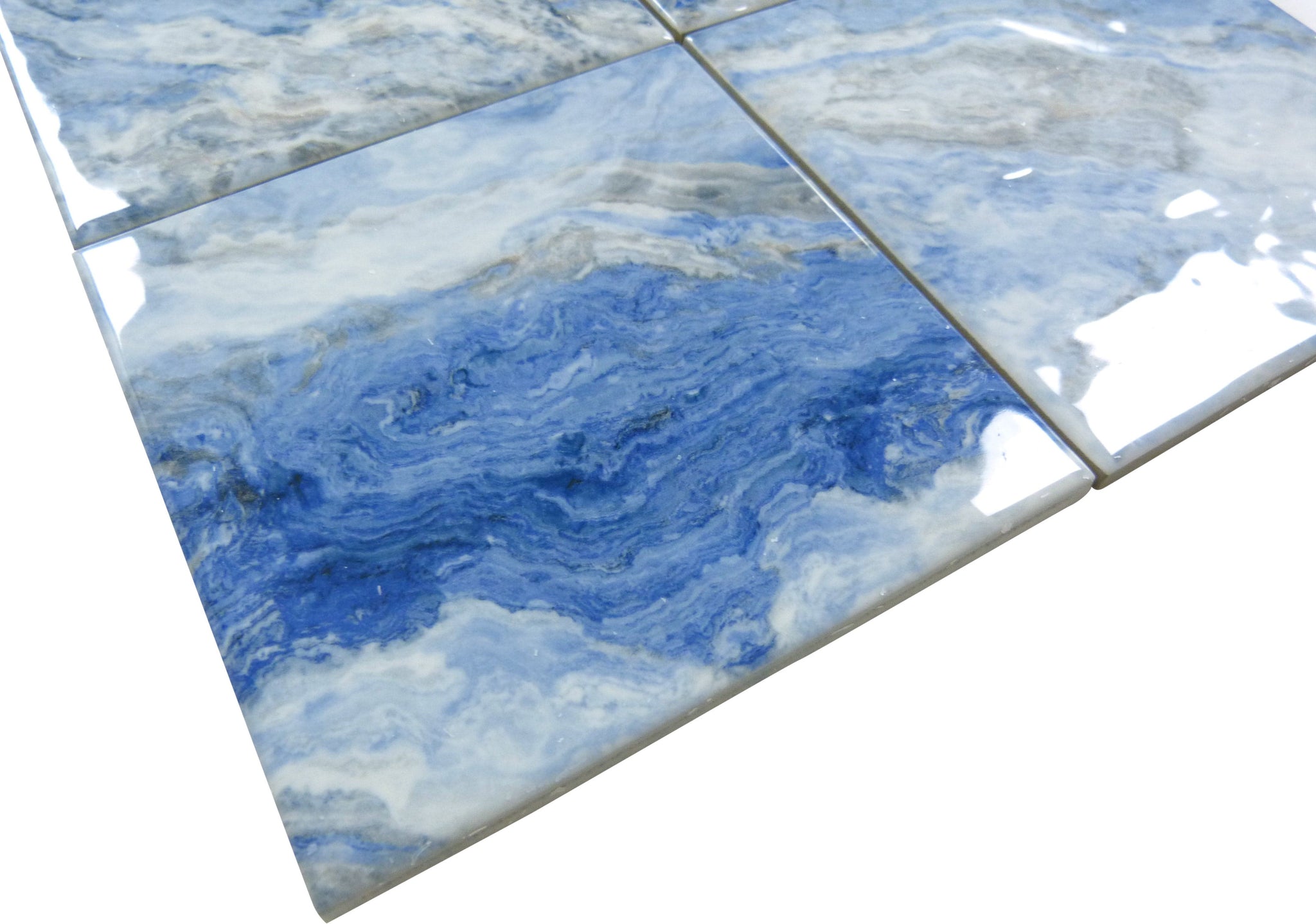 Cloud Cobalt 6x6 Glossy Porcelain Tiles | Oasis Tile