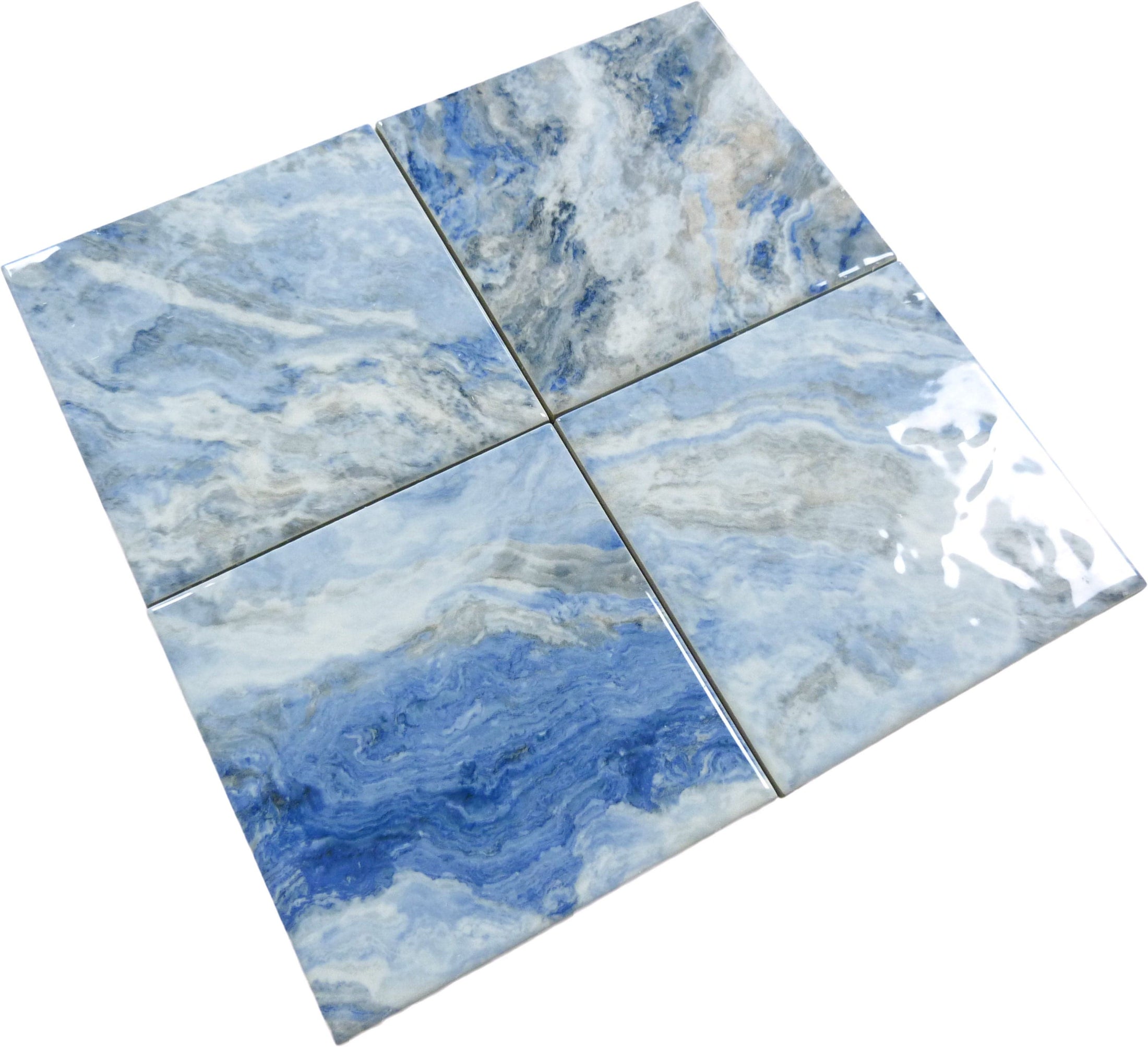 Cloud Cobalt 6x6 Glossy Porcelain Tiles | Oasis Tile