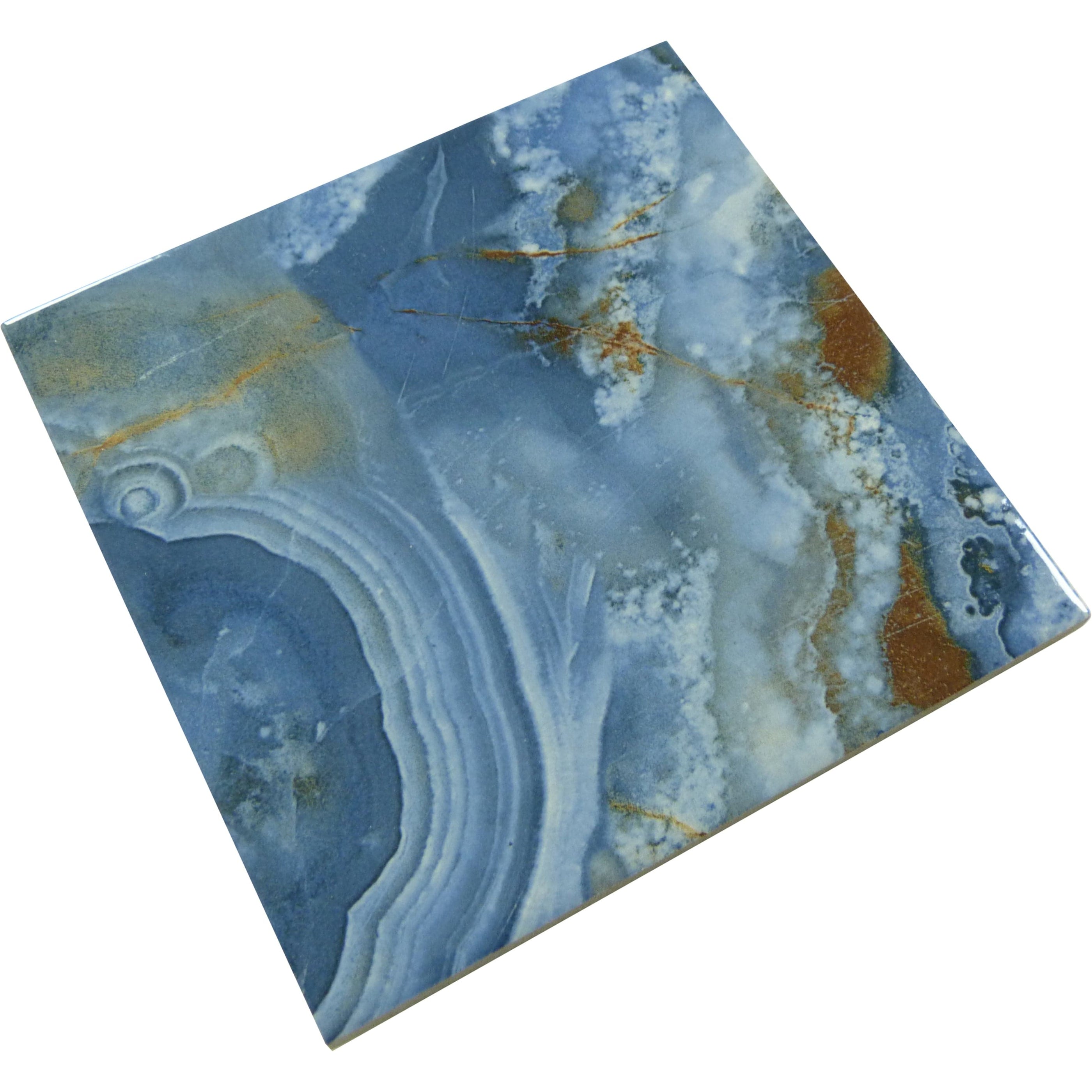 Cross Blue 6x6 Glossy Porcelain Tile | Oasis Tile