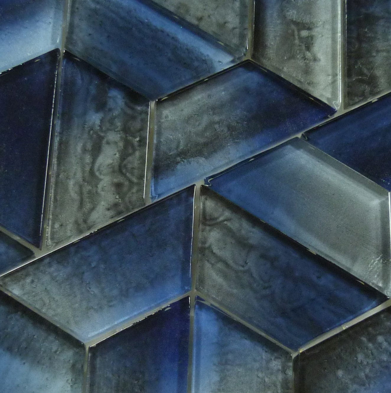Dusk Blue Dimensional Glossy Glass Tile | Oasis Tile