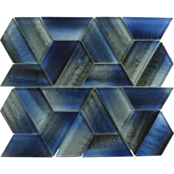 Dusk Blue Dimensional Glossy Glass Tile | Oasis Tile