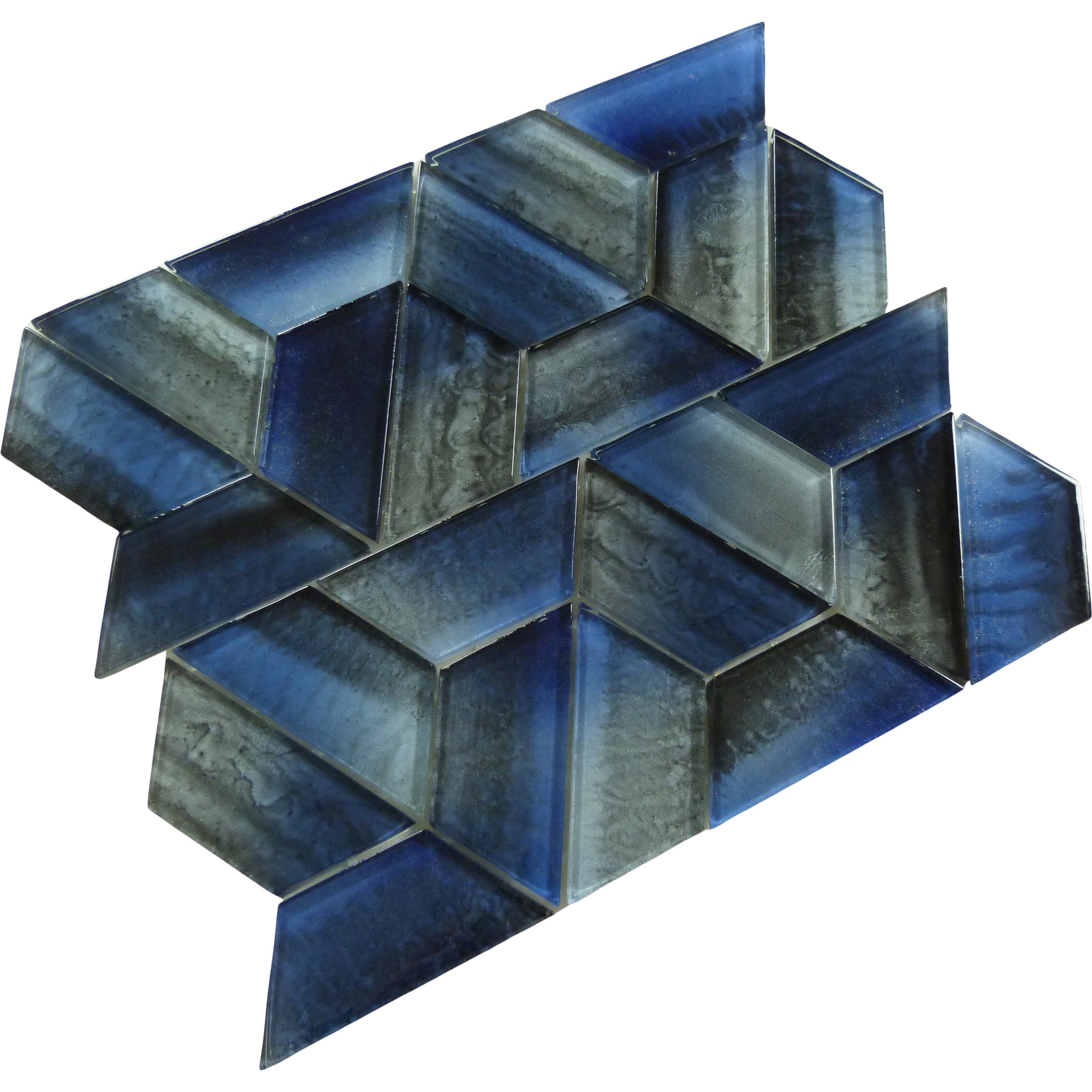 Dusk Blue Dimensional Glossy Glass Tile | Oasis Tile