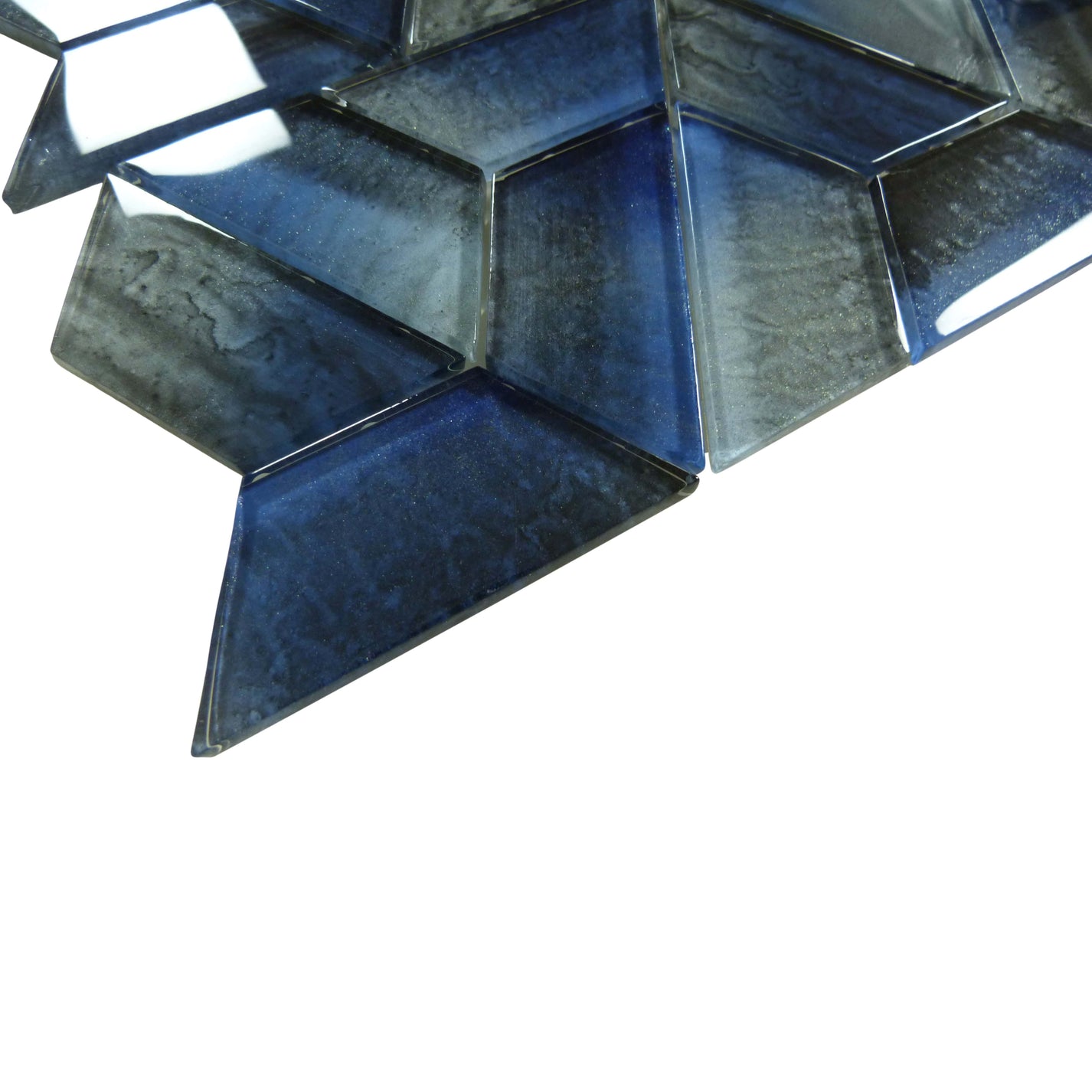 Dusk Blue Dimensional Glossy Glass Tile | Oasis Tile