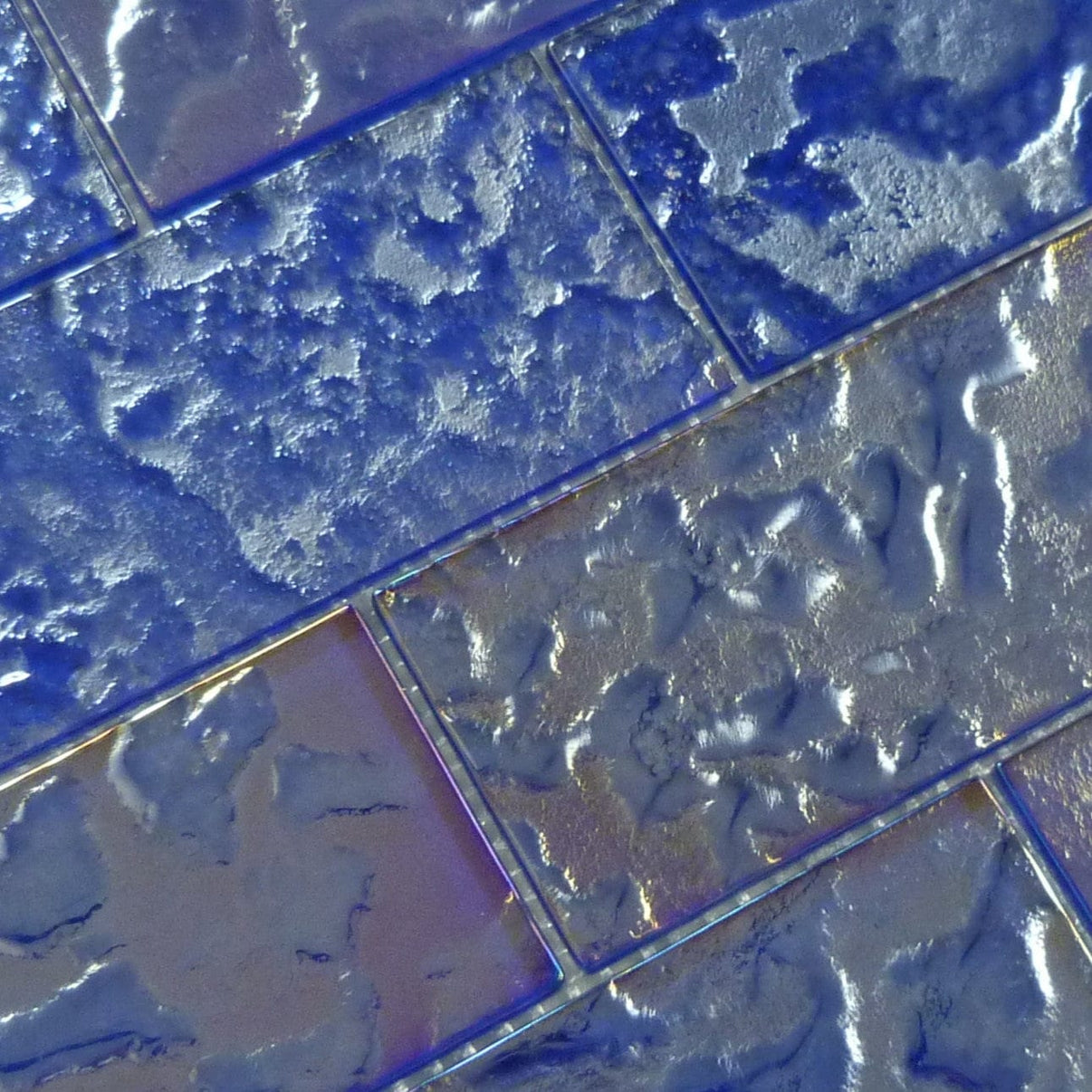 Lightwaves Cobalt Blue 3x6 Rippled Glass Tile | Oasis Tile