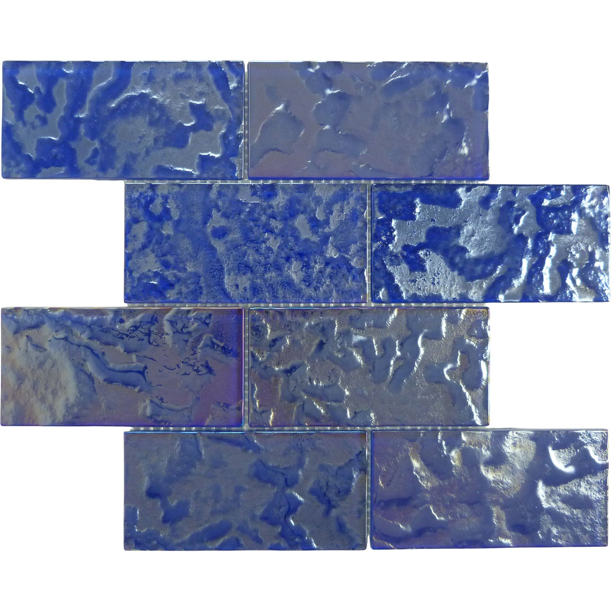 Lightwaves Cobalt Blue 3x6 Rippled Glass Tile | Oasis Tile