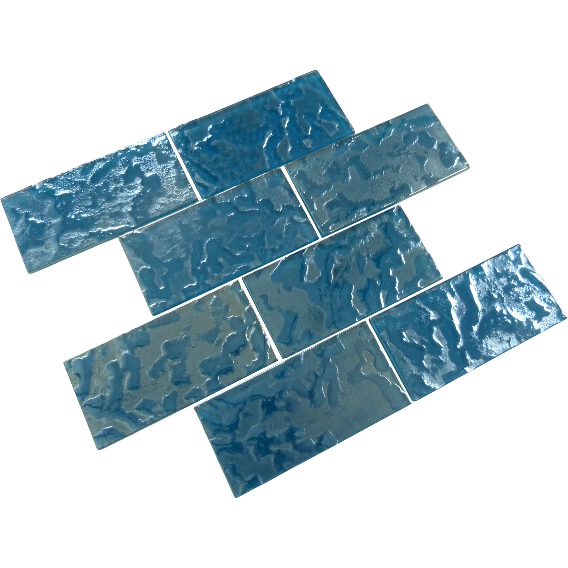 Lightwaves Turquoise 3x6 Rippled Glass Tile | Oasis Tile