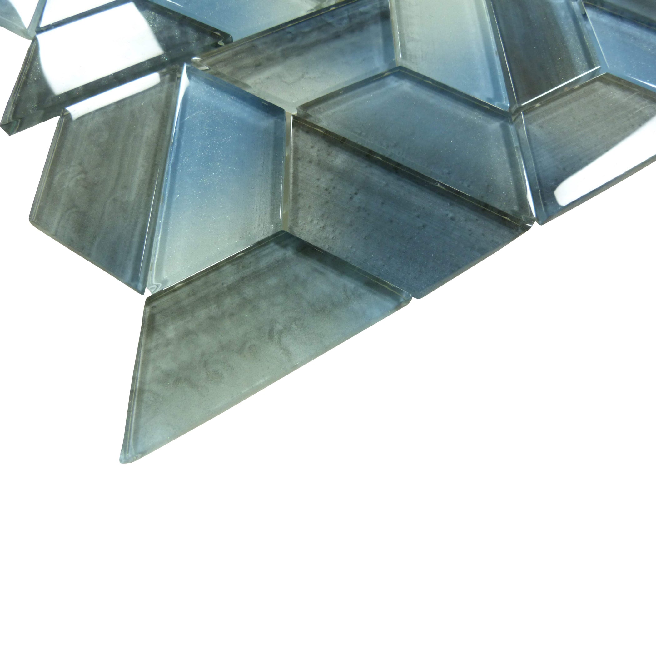 Morning Fog Grey Dimensional Glossy Glass Tile | Oasis Tile