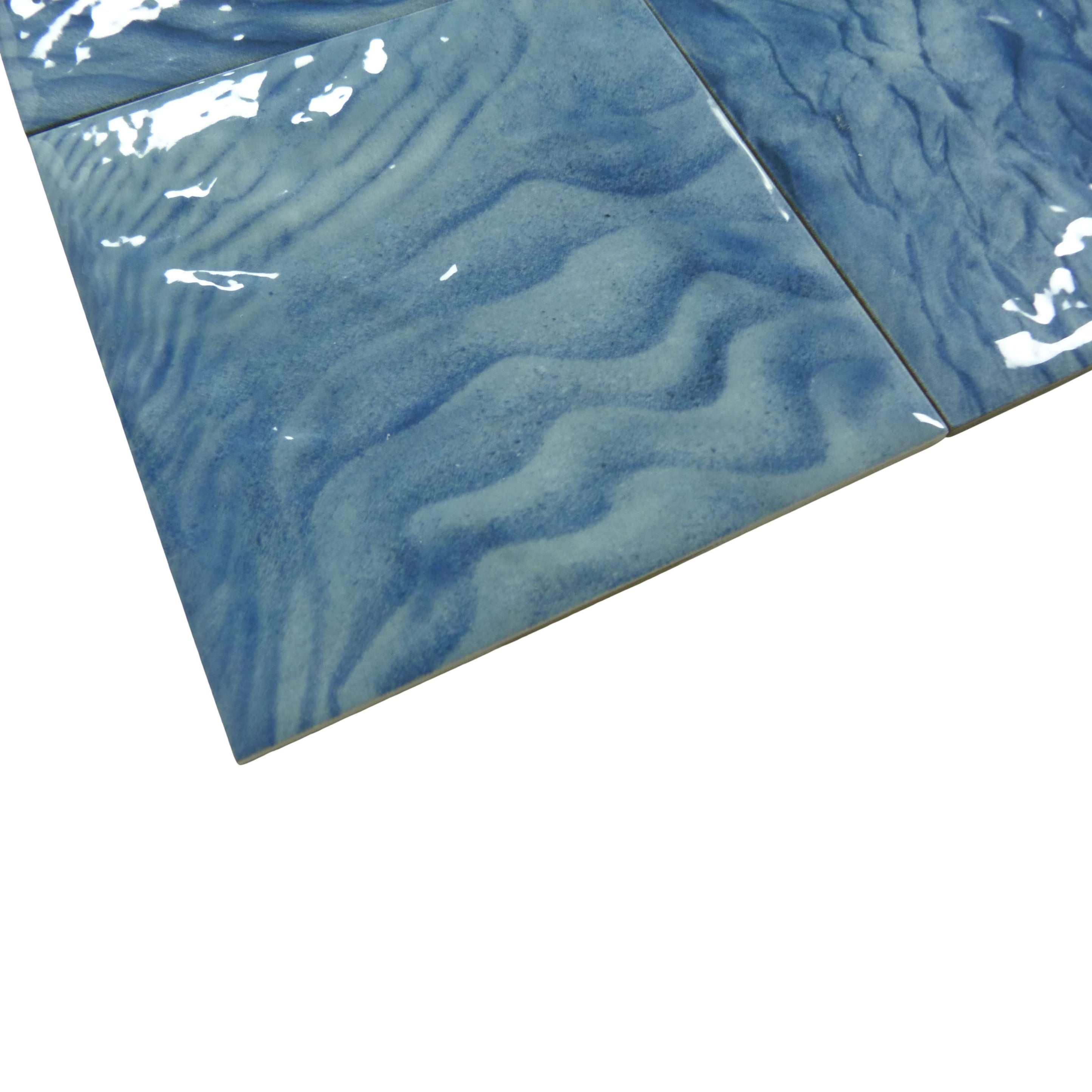 Samoa Blue 6x6 Glossy Porcelain Tile | Oasis Tile