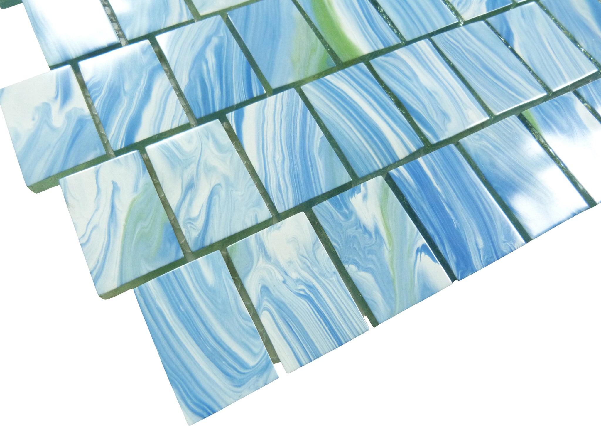 Slip Stream Antilles Blue Glossy Glass Tile | Oasis Tile