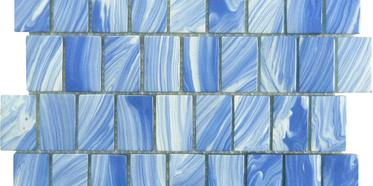 Slip Stream Equatorial Blue Glossy Glass Tile | Oasis Tile