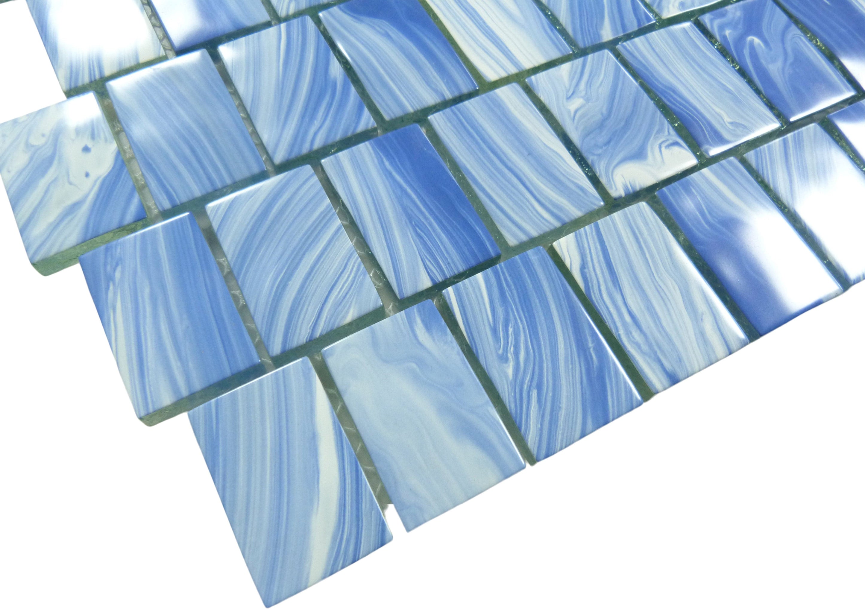 Slip Stream Equatorial Blue Glossy Glass Tile | Oasis Tile