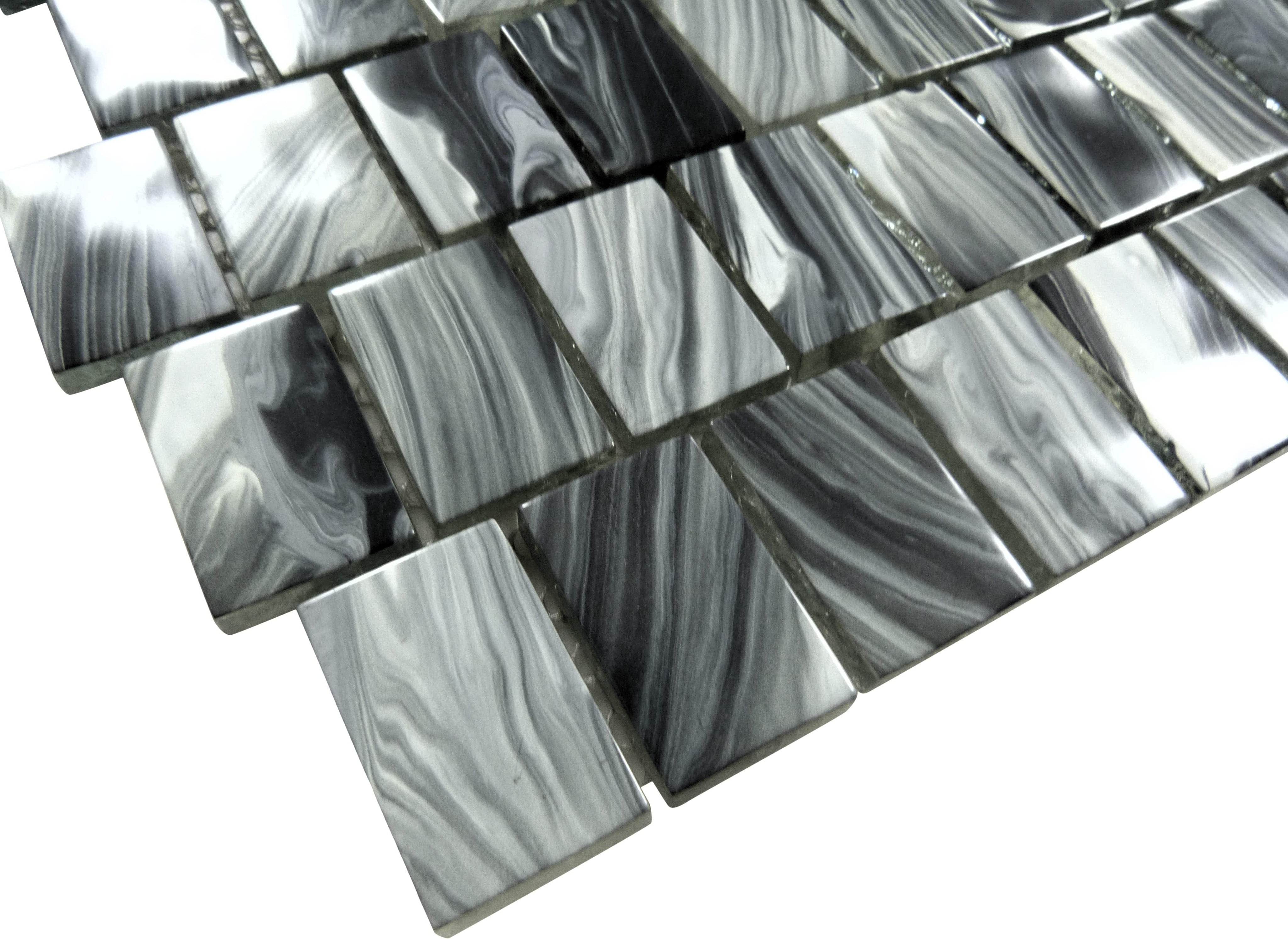 Slip Stream Labrador Black Glossy Glass Tile | Oasis Tile