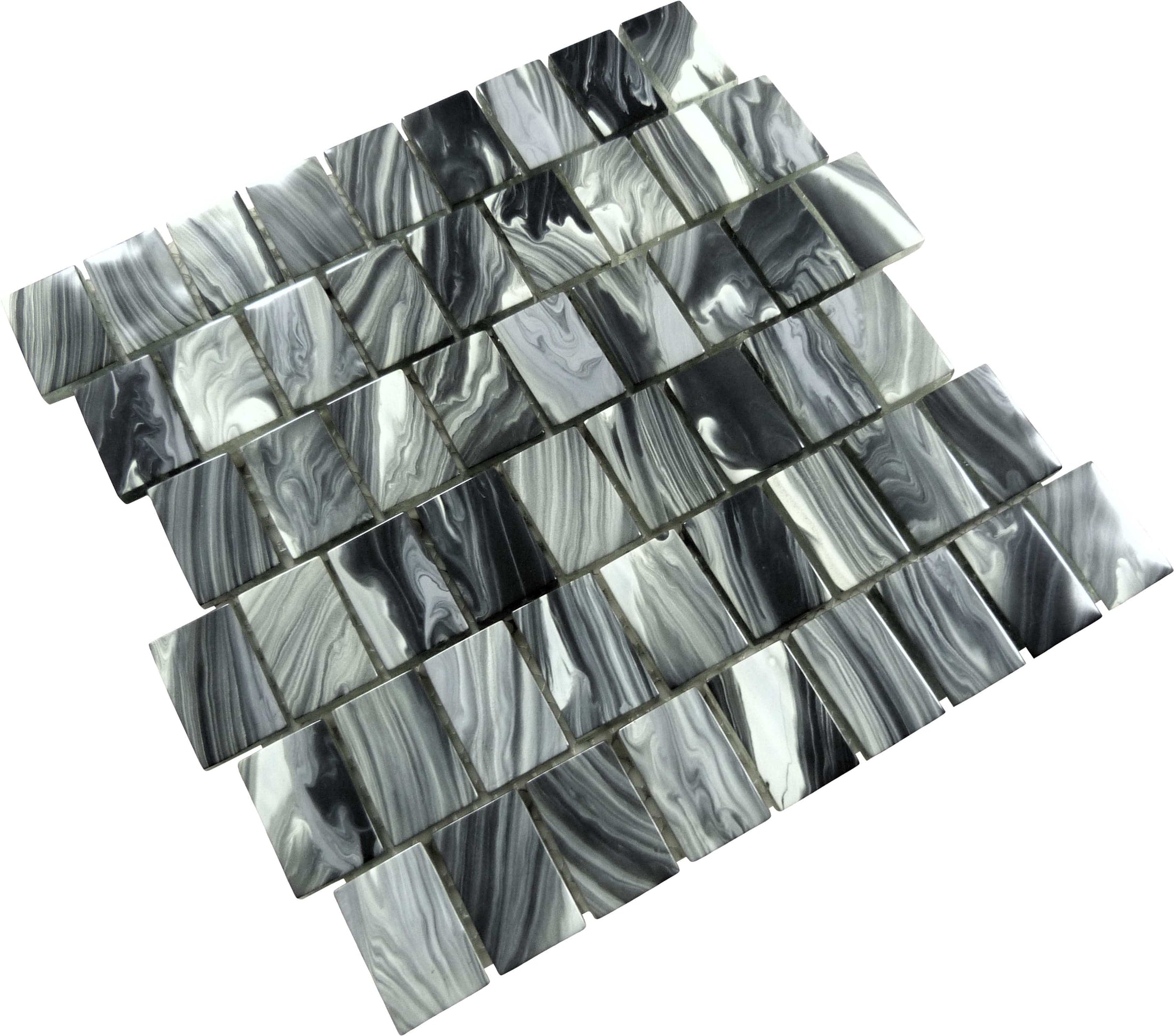 Slip Stream Labrador Black Glossy Glass Tile | Oasis Tile