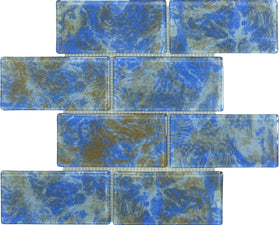 Stratos Cosmic Blue 3x6 Glossy Glass Tile | Oasis Tile