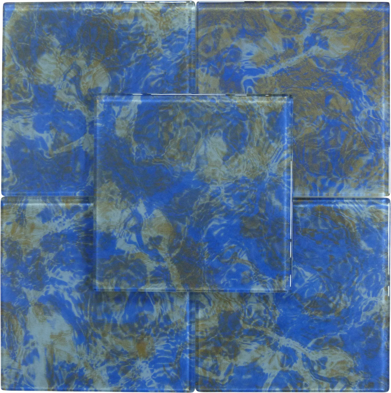 Stratos Cosmic Blue 6x6 Glossy Glass Tile | Oasis Tile