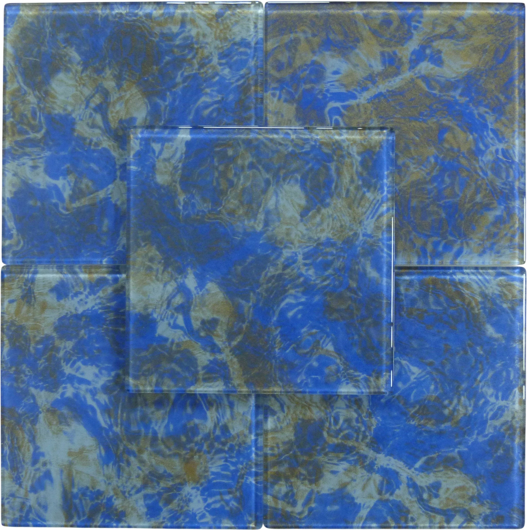 Stratos Cosmic Blue 6x6 Glossy Glass Tile | Oasis Tile