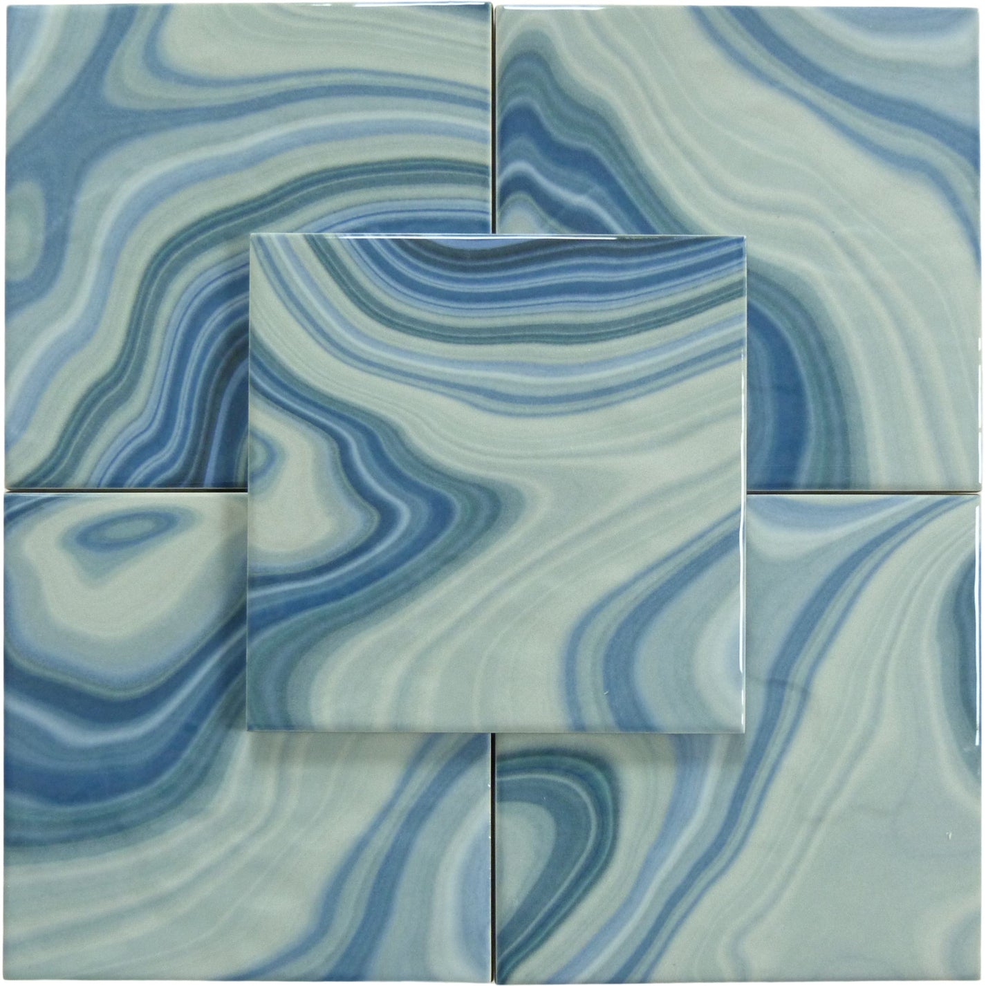 Stream Blue 6x6 Glossy Porcelain Tile | Oasis Tile