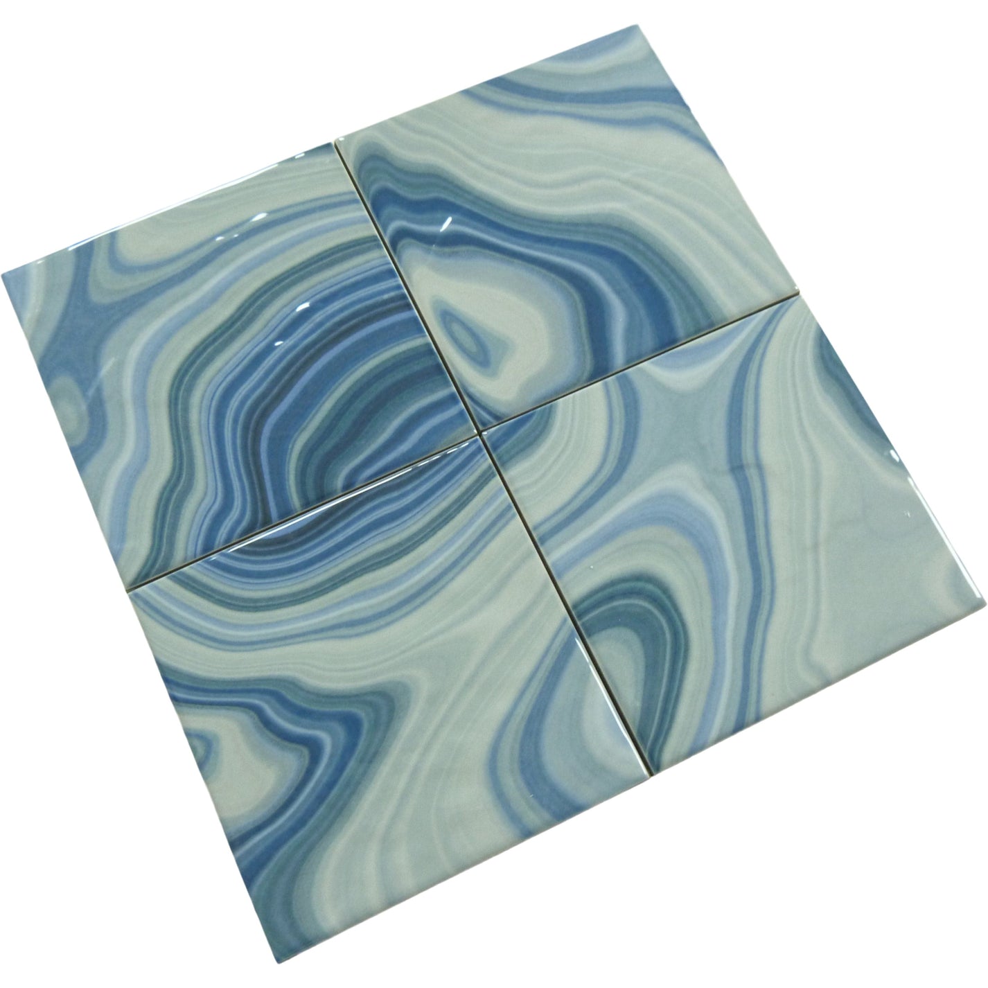 Stream Blue 6x6 Glossy Porcelain Tile | Oasis Tile
