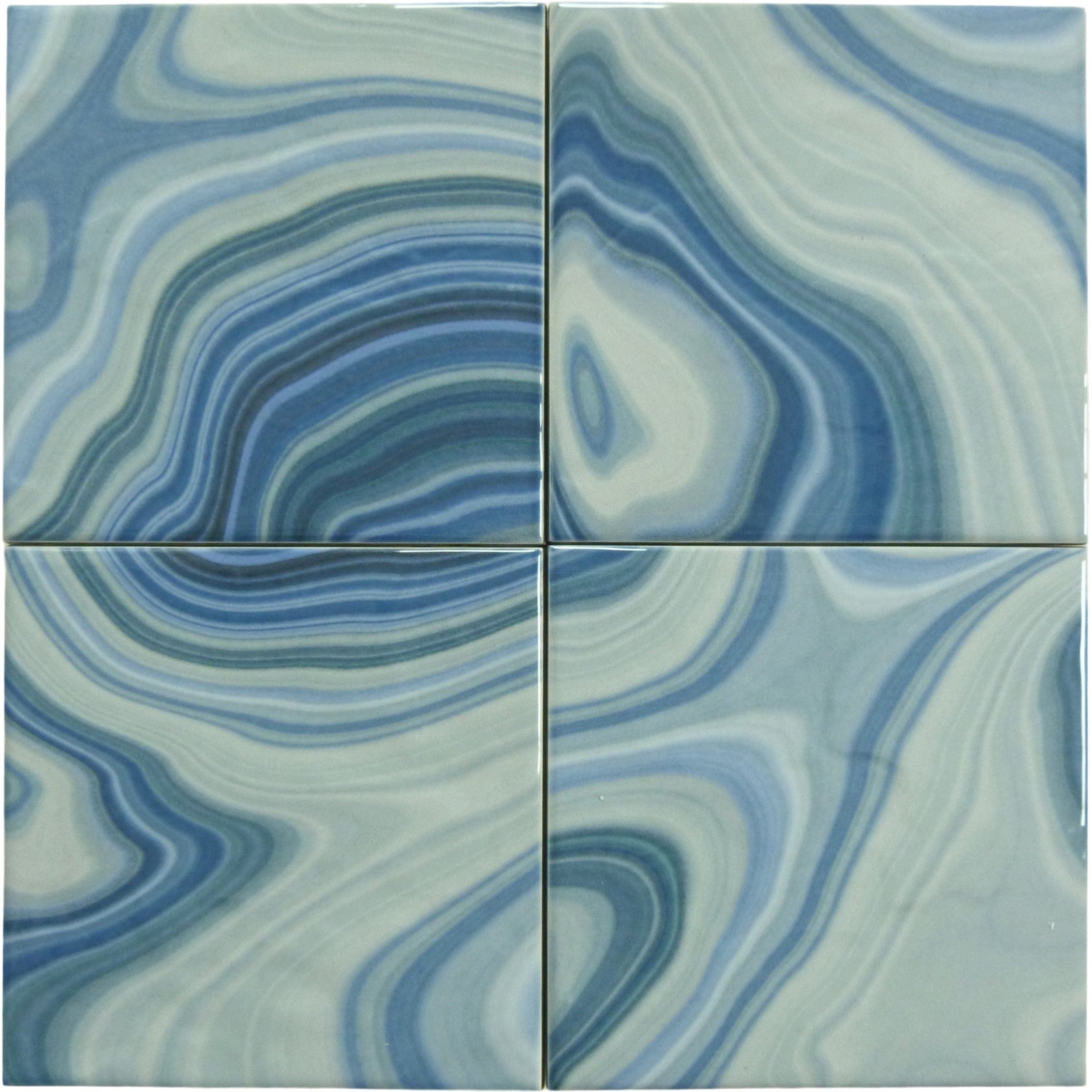 Stream Blue 6x6 Glossy Porcelain Tile | Oasis Tile