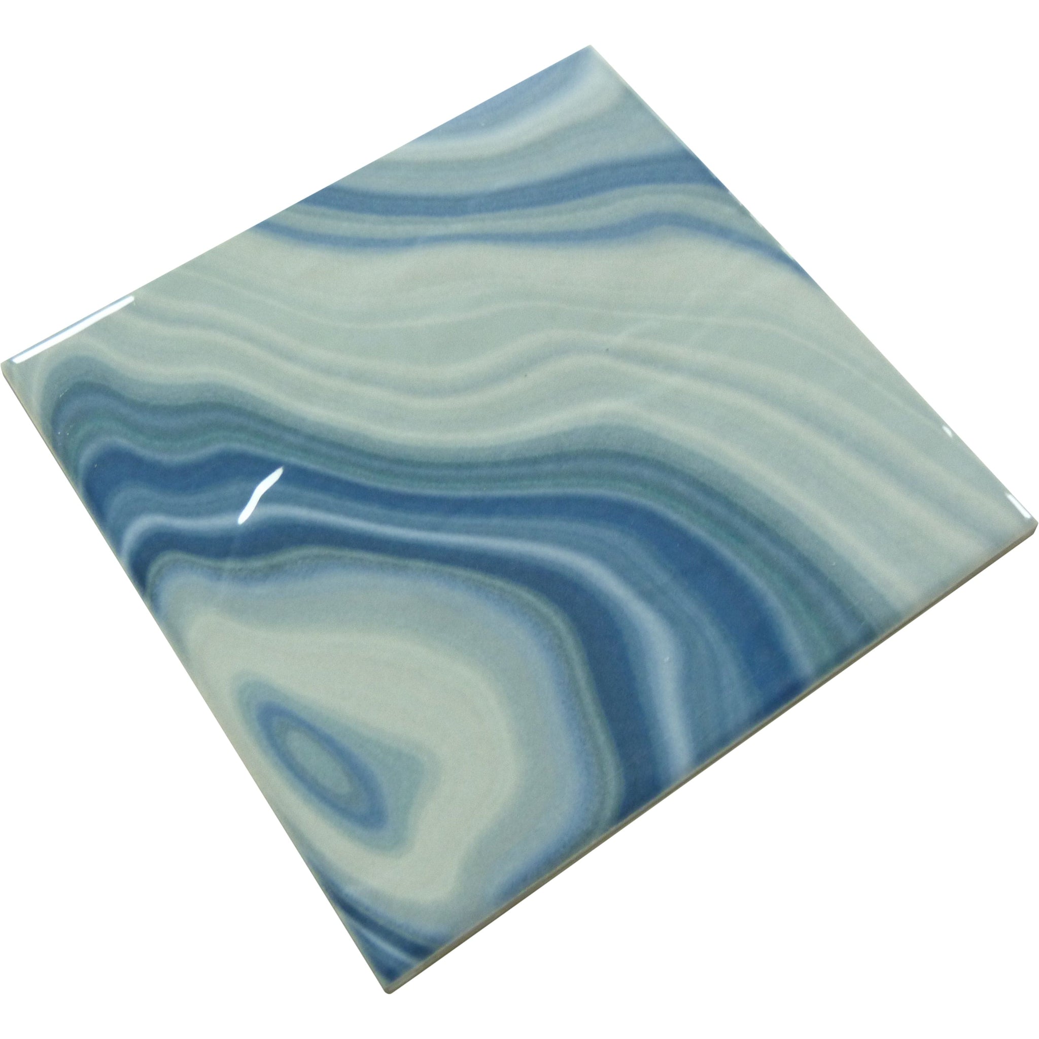 Stream Blue 6x6 Glossy Porcelain Tile | Oasis Tile