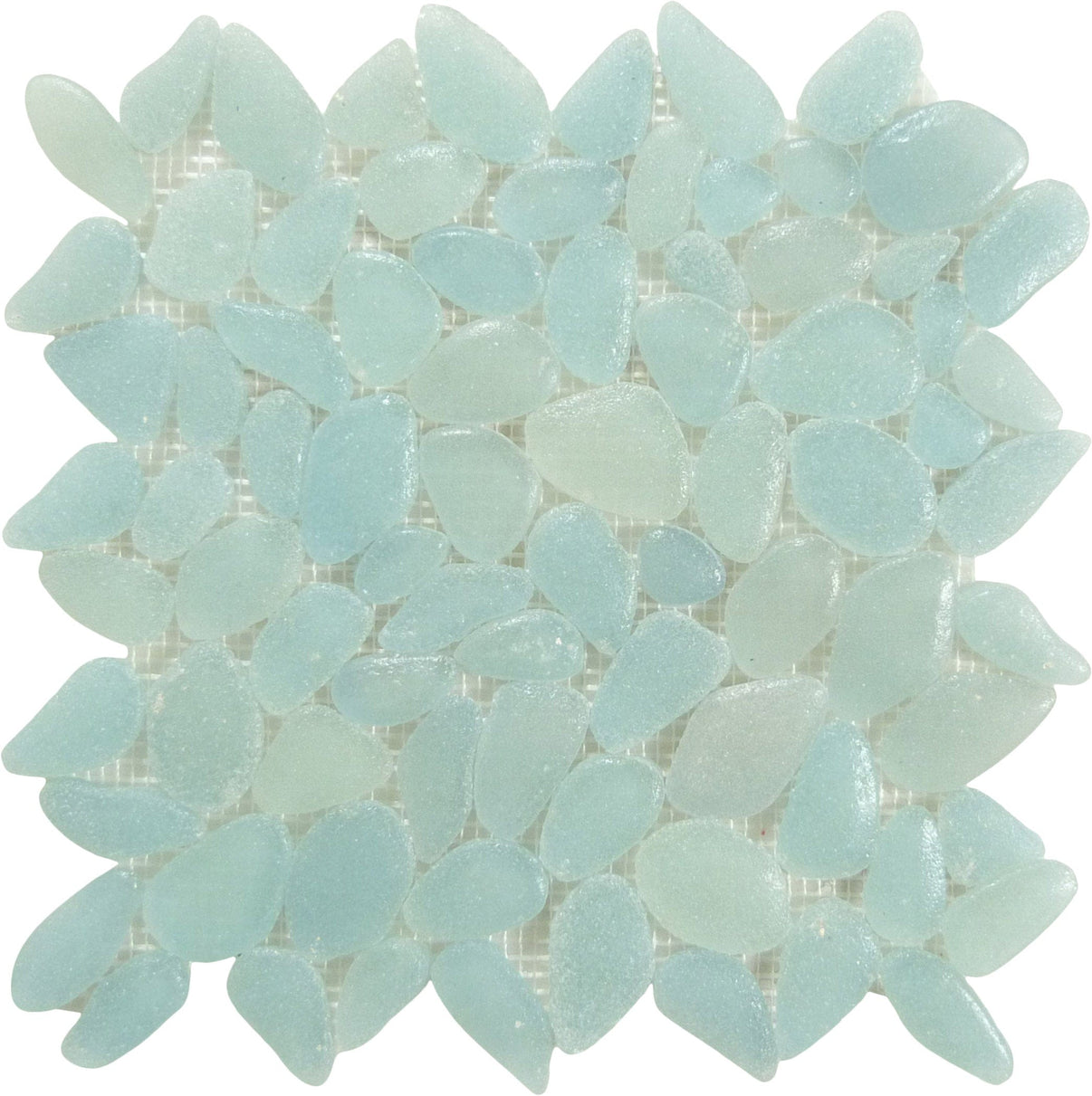 Tesoro Liquid Rocks Aqua Blue Glass Pebble Tile | Oasis Tile