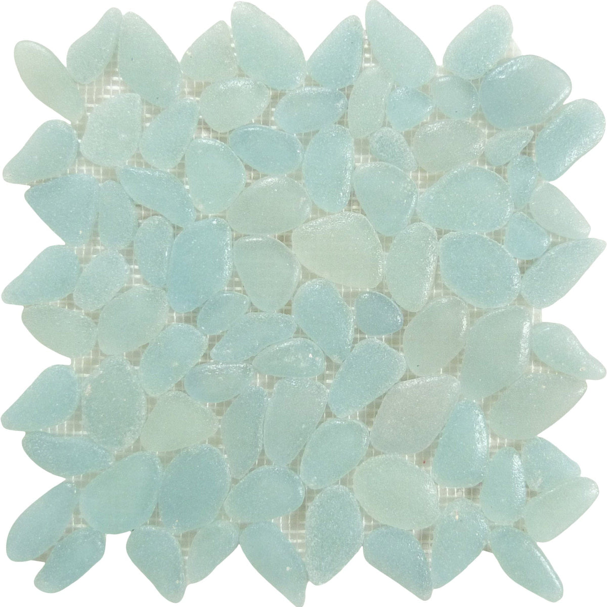 Tesoro Liquid Rocks Aqua Blue Glass Pebble Tile | Oasis Tile