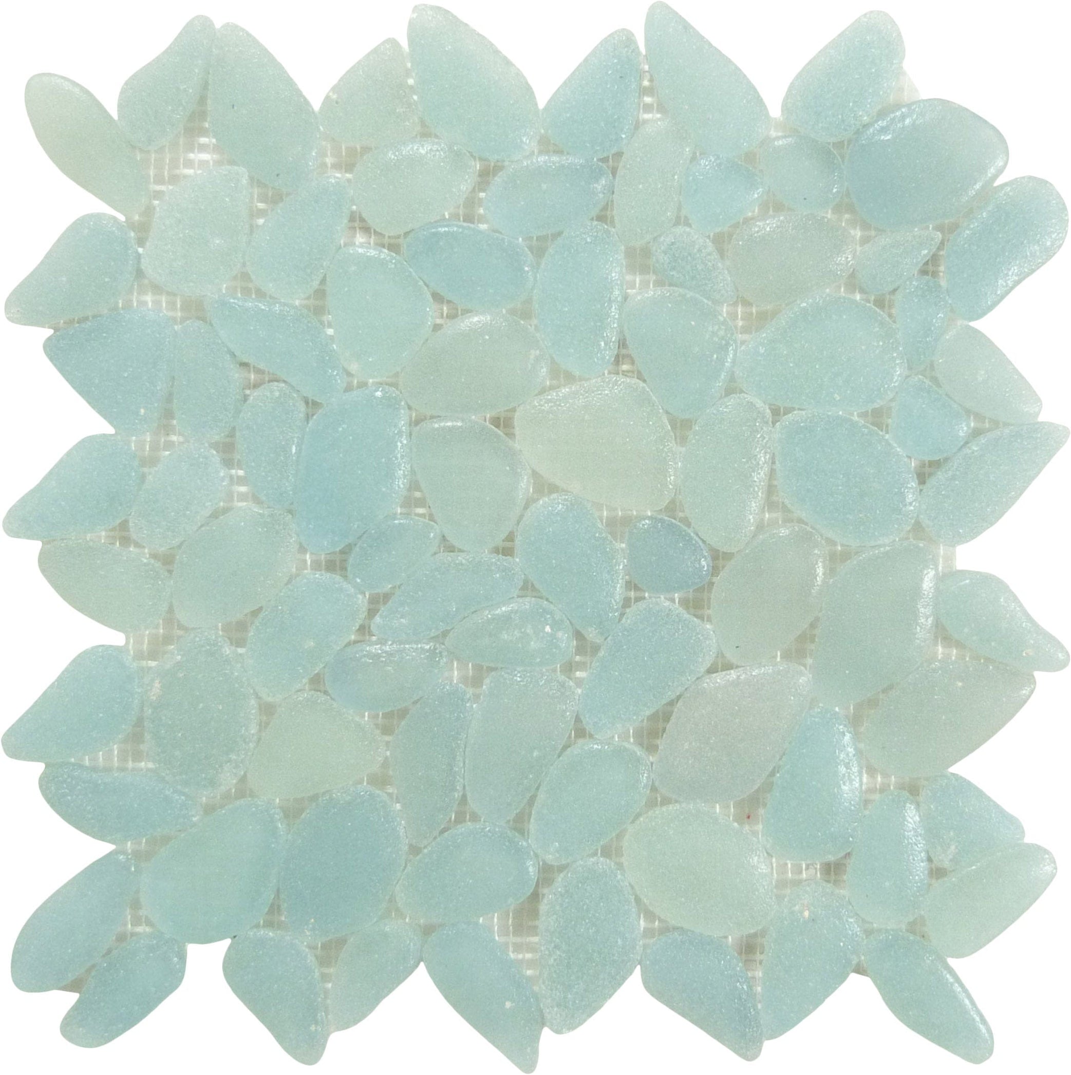 Tesoro Liquid Rocks Aqua Blue Glass Pebble Tile | Oasis Tile