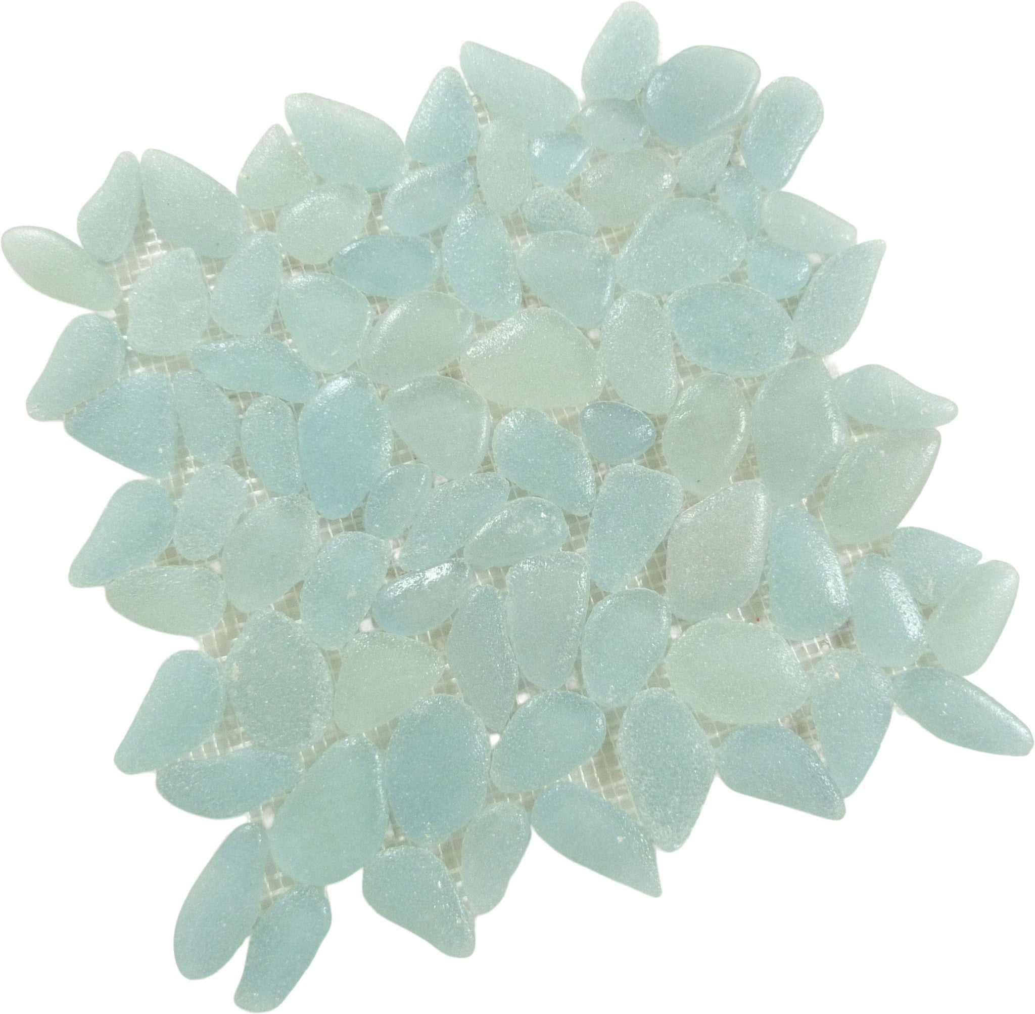 Tesoro Liquid Rocks Aqua Blue Glass Pebble Tile | Oasis Tile