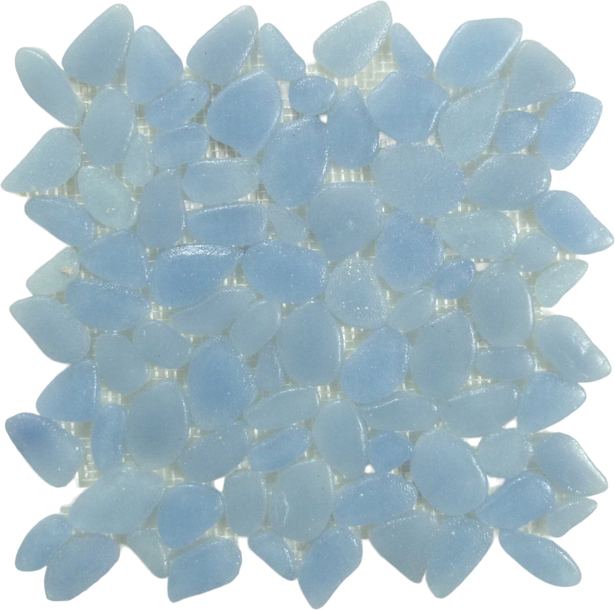 Tesoro Liquid Rocks Miami Shores Blue Glass Pebble Tile | Oasis Tile