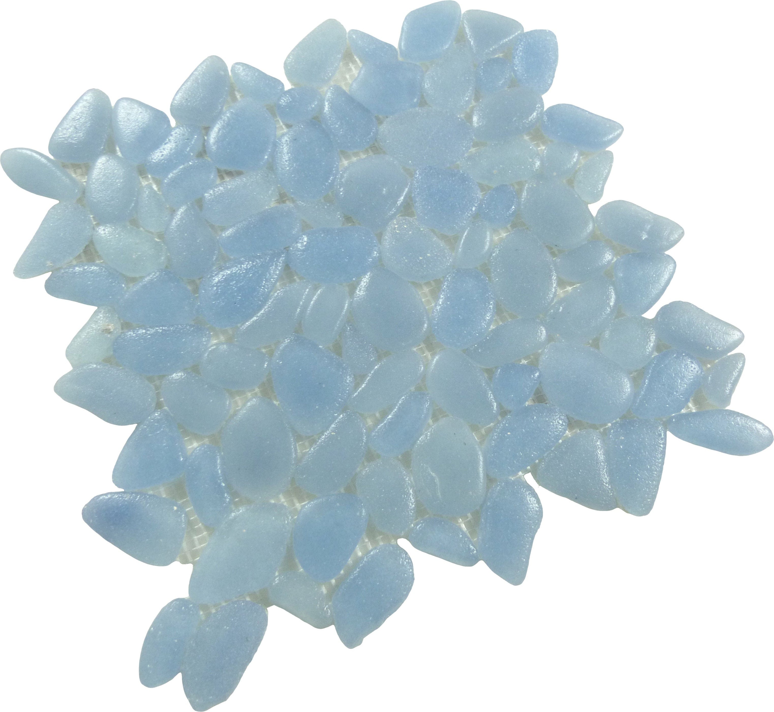 Tesoro Liquid Rocks Miami Shores Blue Glass Pebble Tile | Oasis Tile