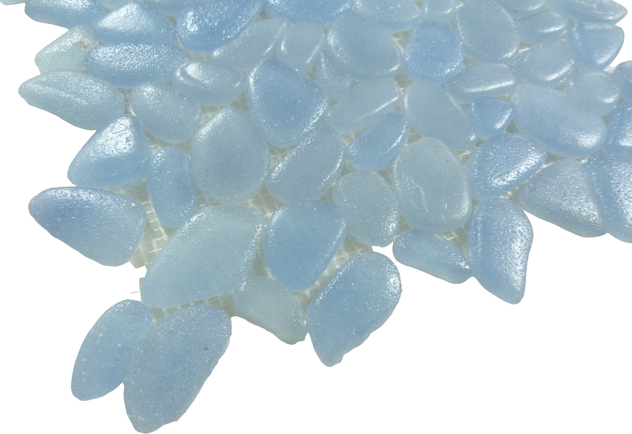 Tesoro Liquid Rocks Miami Shores Blue Glass Pebble Tile | Oasis Tile