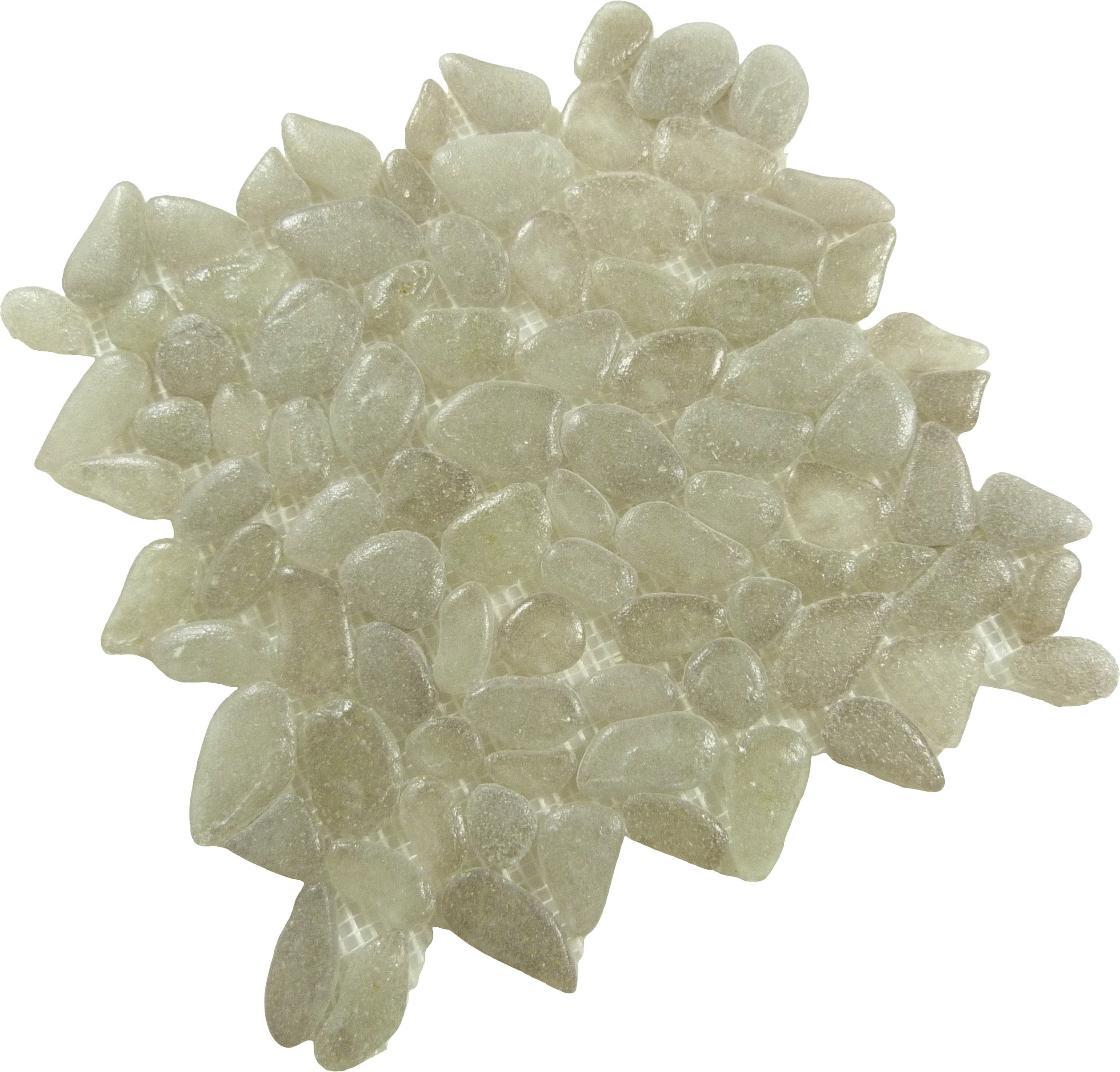 Tesoro Liquid Rocks River Brown Glass Pebble Tile | Oasis Tile