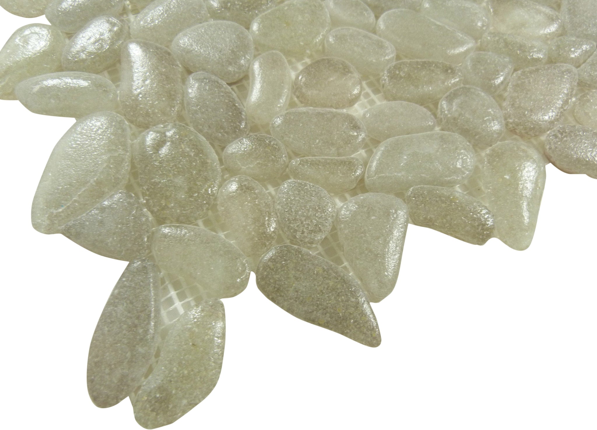 Tesoro Liquid Rocks River Brown Glass Pebble Tile | Oasis Tile