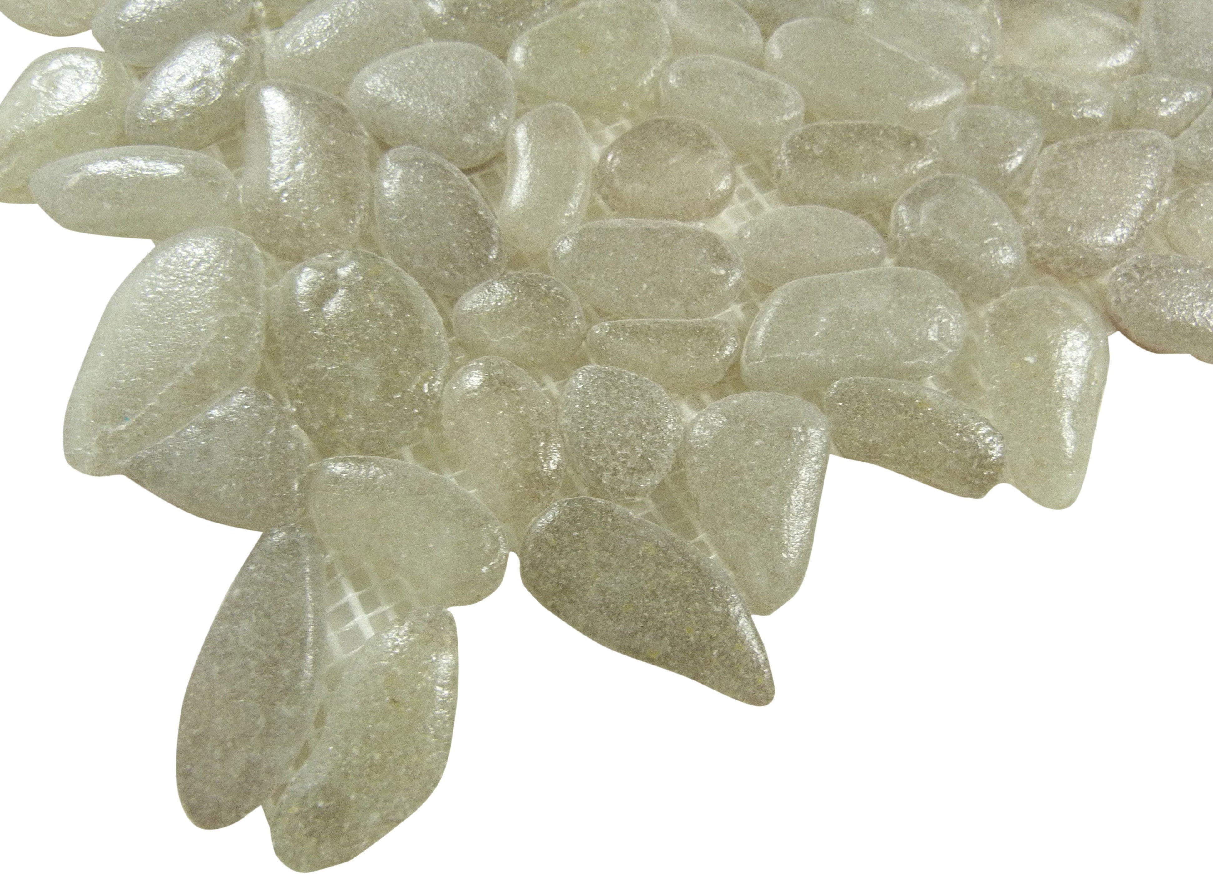 Tesoro Liquid Rocks River Brown Glass Pebble Tile | Oasis Tile